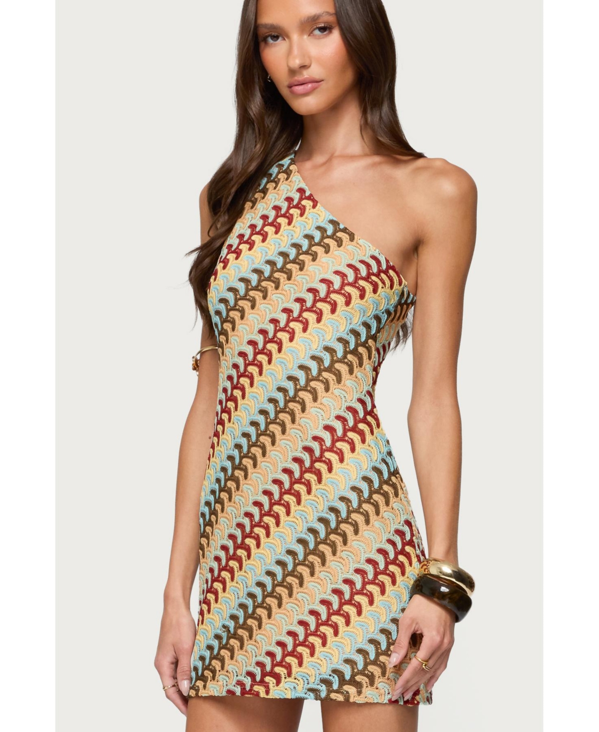 Click here for Edikted Womens Agua Zigzag One Shoulder Mini Dress... prices