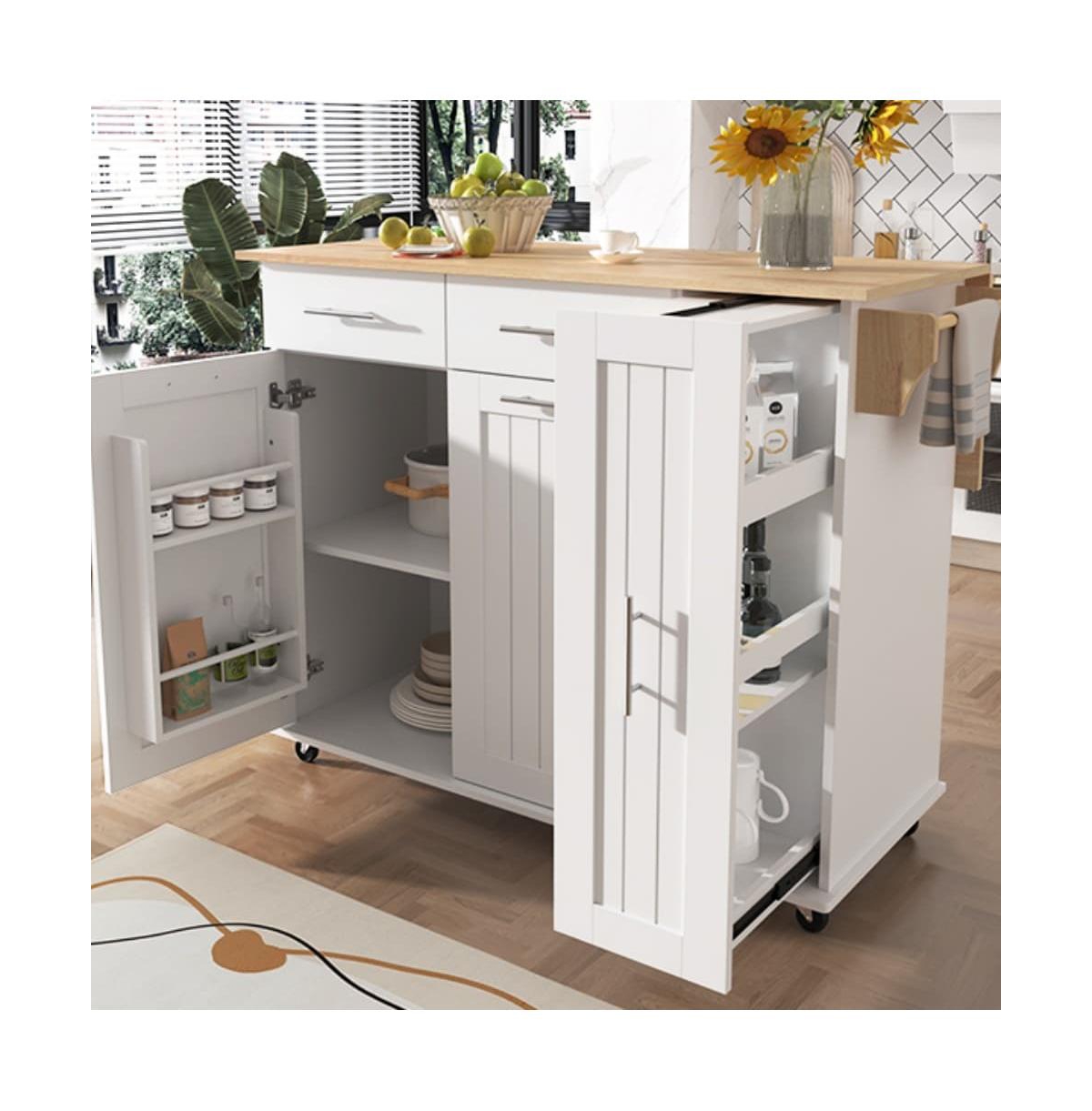 Click here for 46 Kitchen Island with Drop Leaf  3-Tier Pull-Out... prices