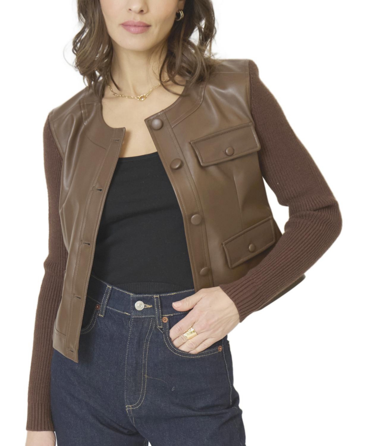 Click here for Central Park West Womens Astrid Leather Mixed Medi... prices