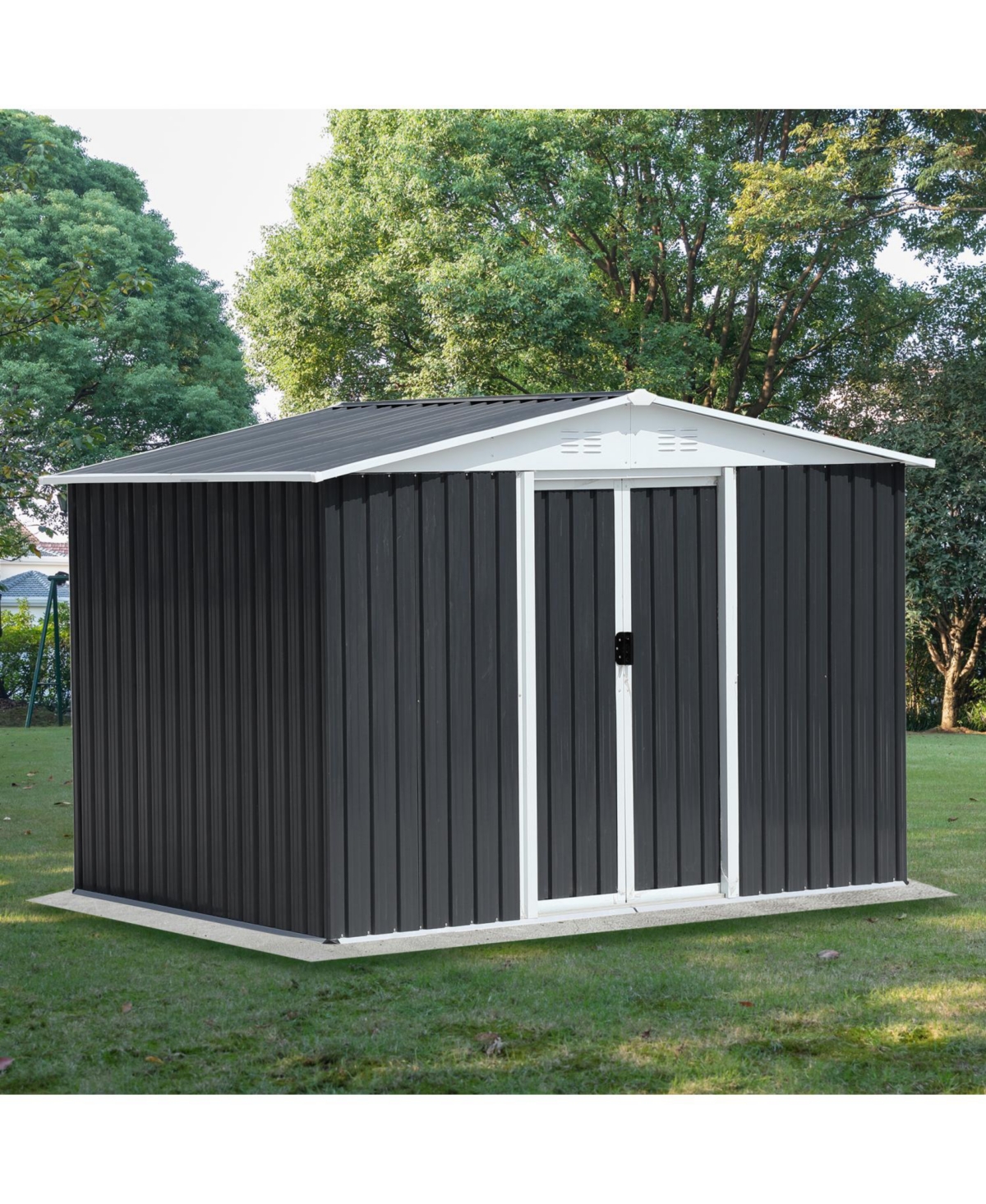Click here for Streamdale Furniture 8x6 Feet Apex Roof Dark Grey... prices