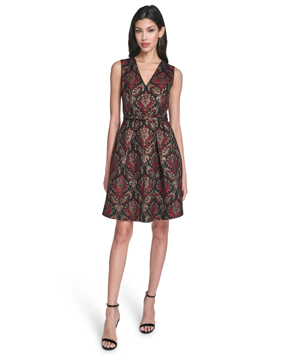 Click here for Vince Camuto Petite Jacquard Fit and Flare Short D... prices