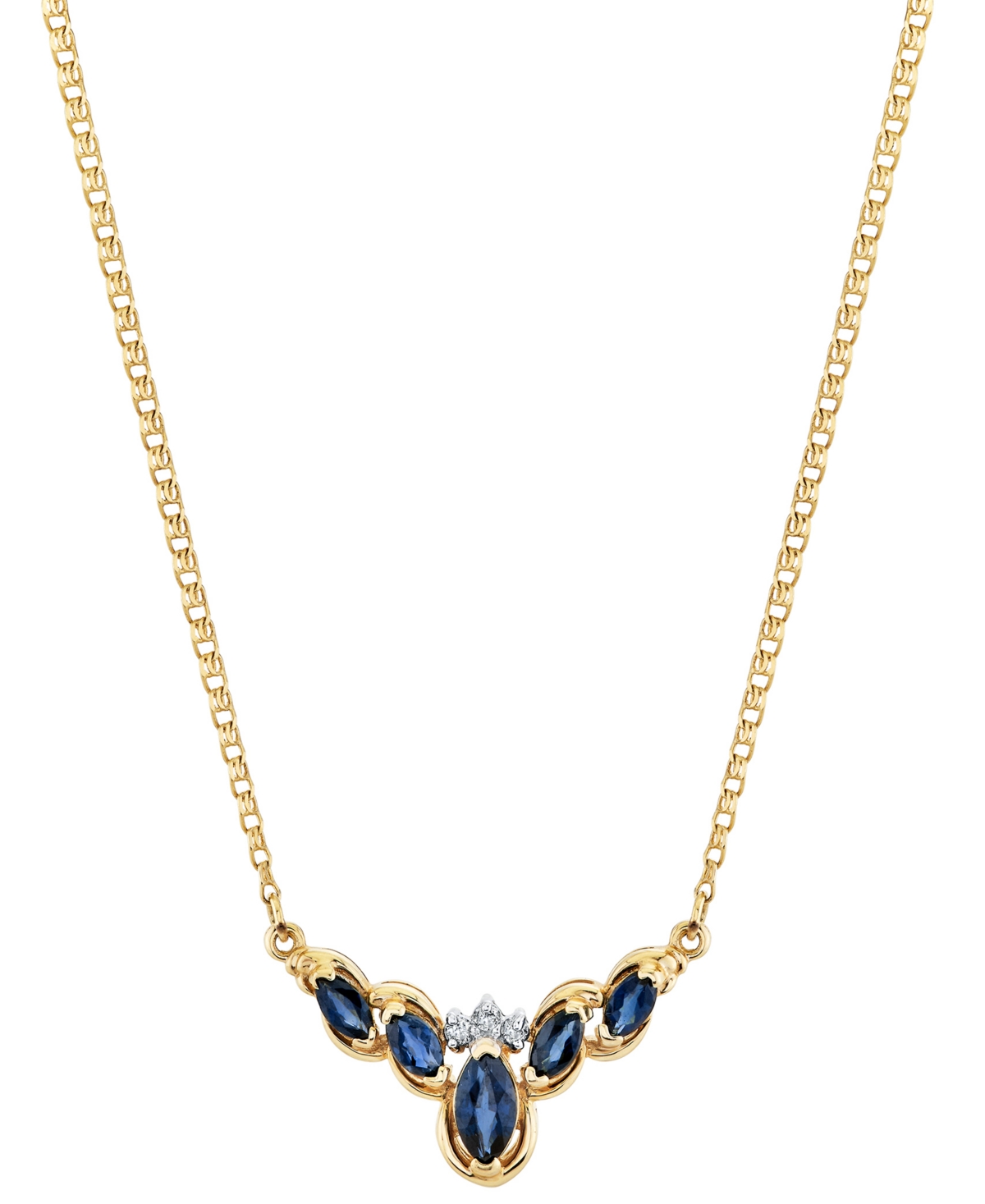 Click here for Macys Marquise Shape Sapphire Pendant with Chain (... prices