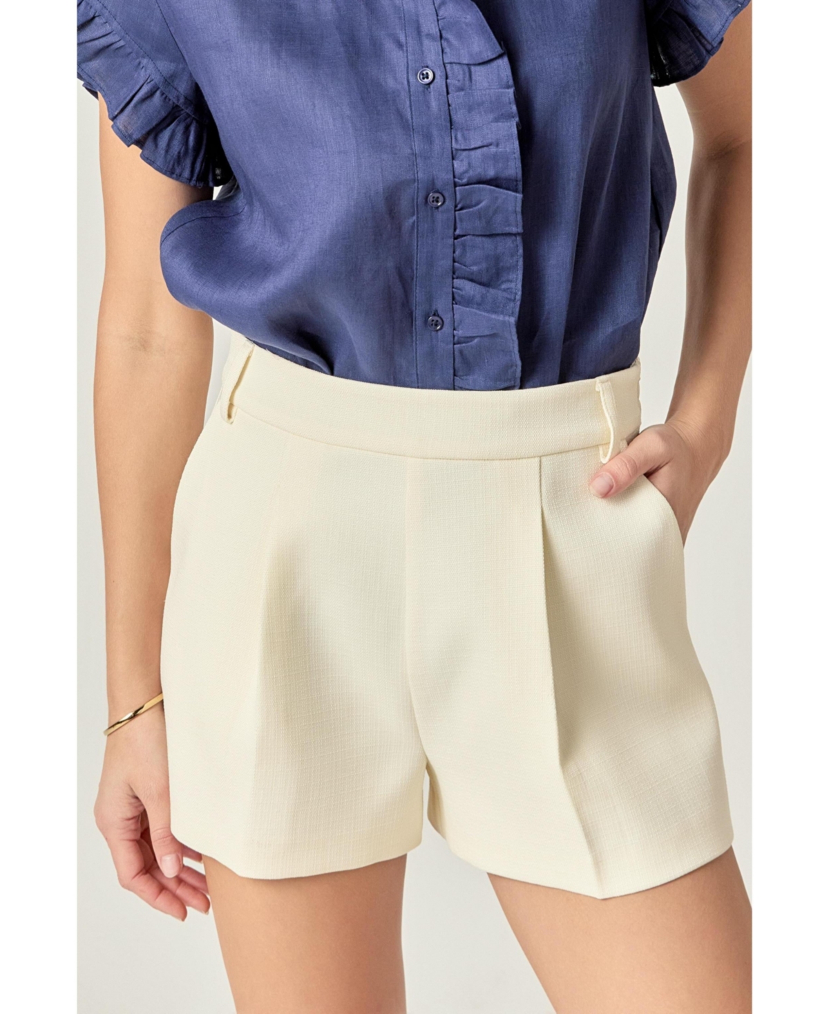 Click here for English Factory Womens Tuck Detailed Shorts - Crea... prices