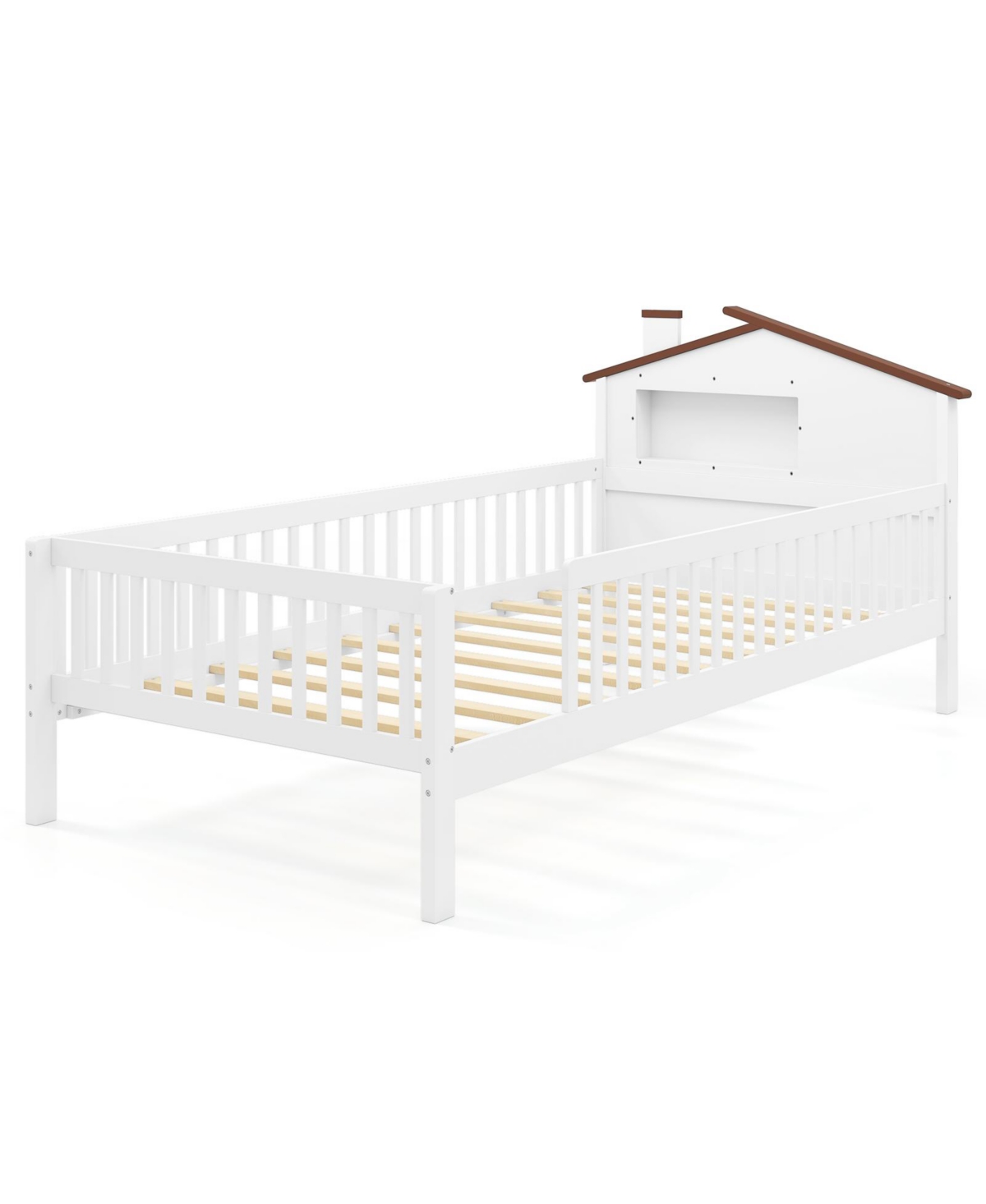 Click here for Gymax Twin Size Kids Bed Solid Wood Platform Bed w... prices
