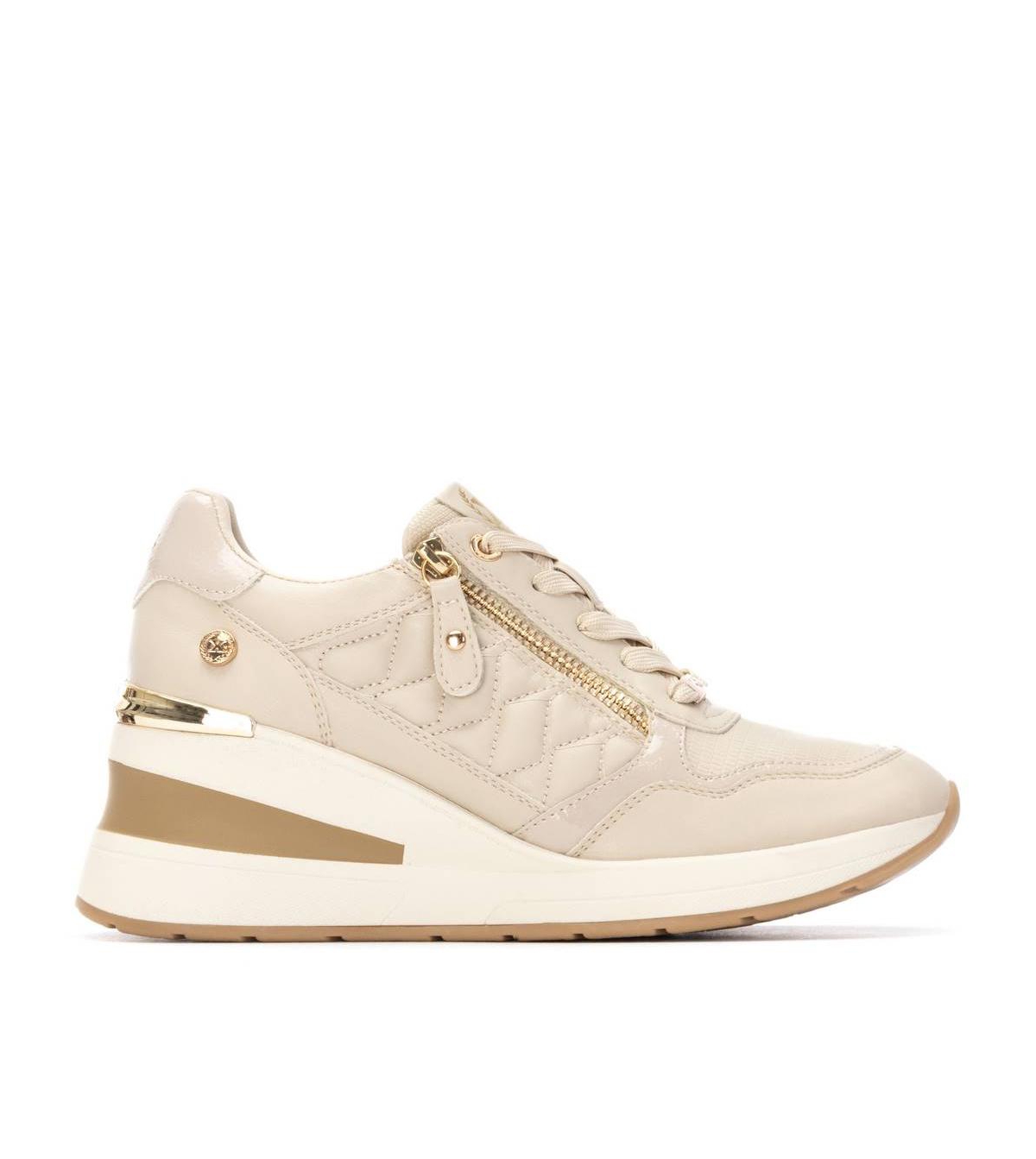 Click here for Womens Wedge Lace-Up Sneakers By Xti - Beige prices