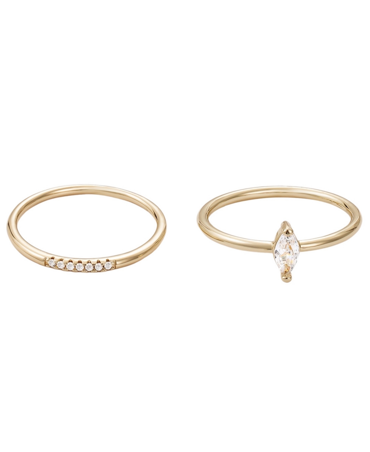 Click here for Adornia Gold Cubic Zirconia Marquis Ring Set - Gol... prices