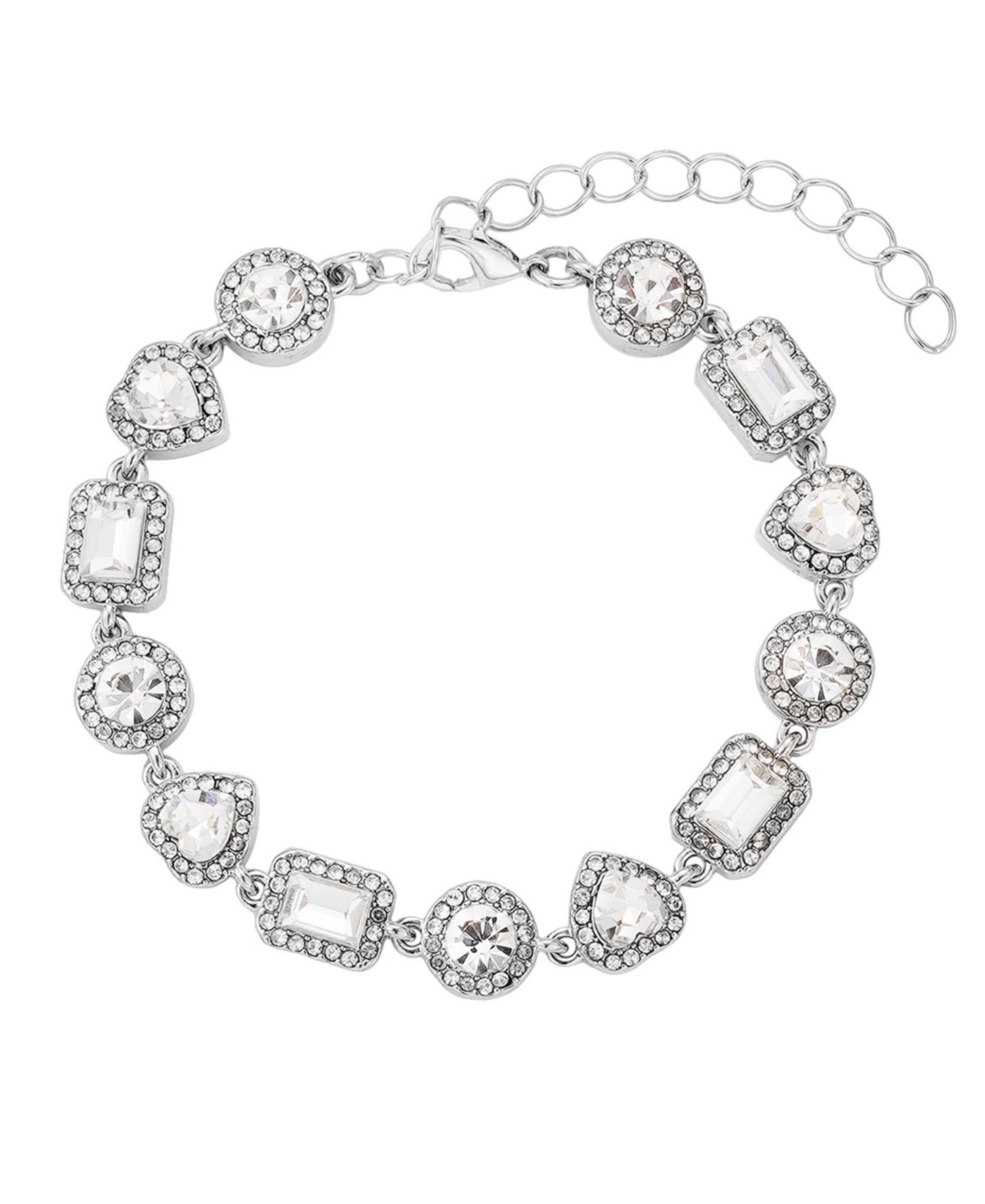 Click here for Adornia Silver Plated Crystal Halo Heart Chain Bra... prices