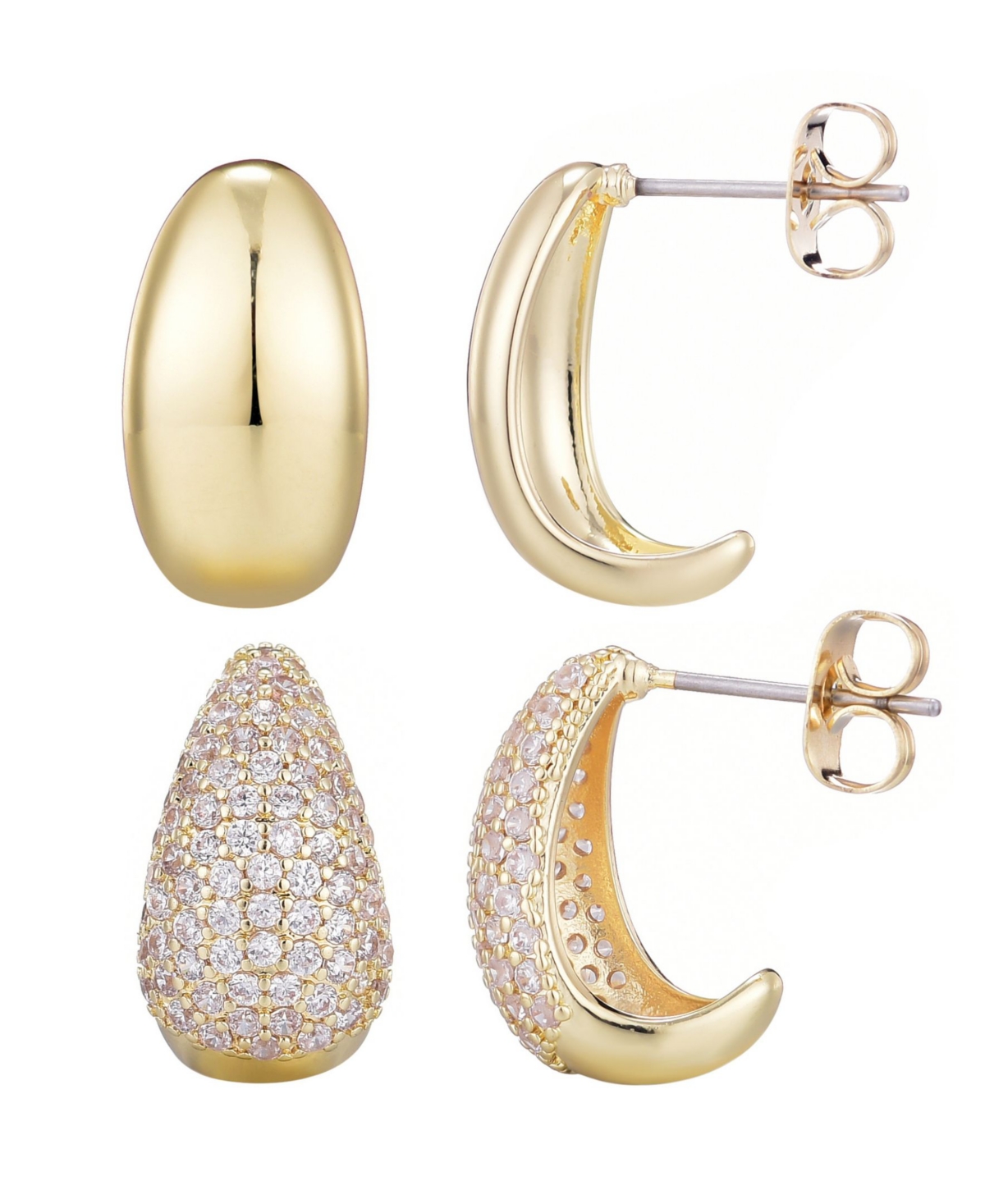 Click here for Adornia Gold Plated Crystal and Plain Chunky Hoop... prices