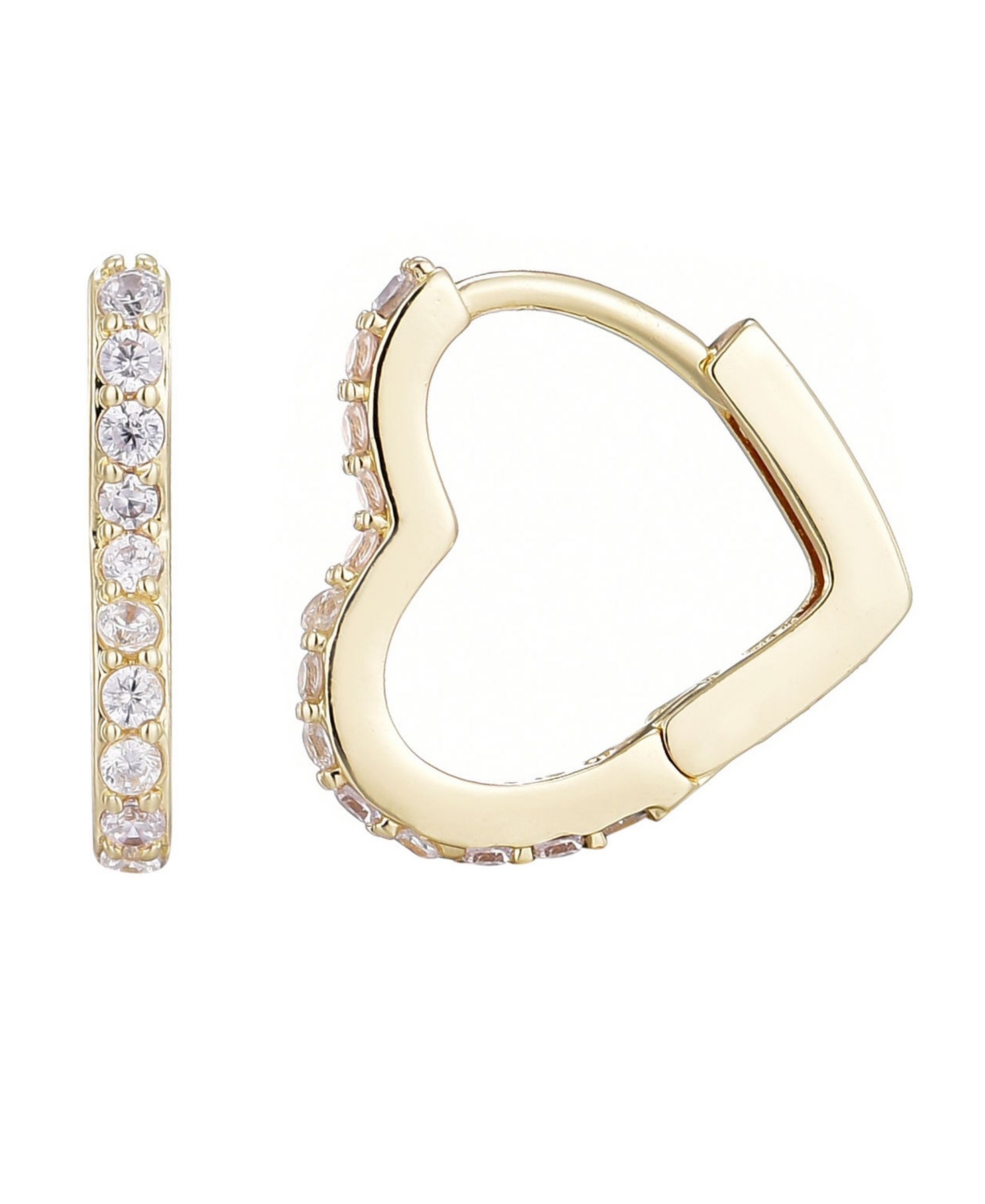 Click here for Adornia Gold Cubic Zirconia Heart Hoop Earrings -... prices