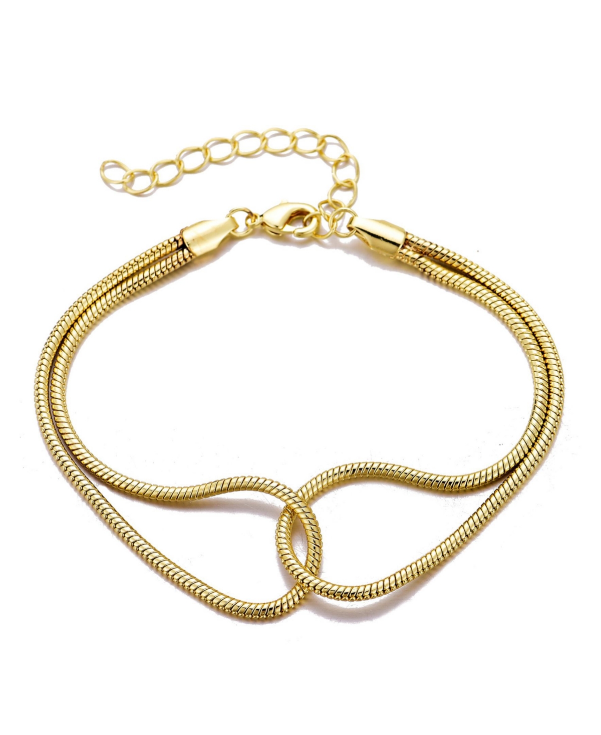 Click here for Adornia Gold Plated Interlocking Rope Chain Bracel... prices