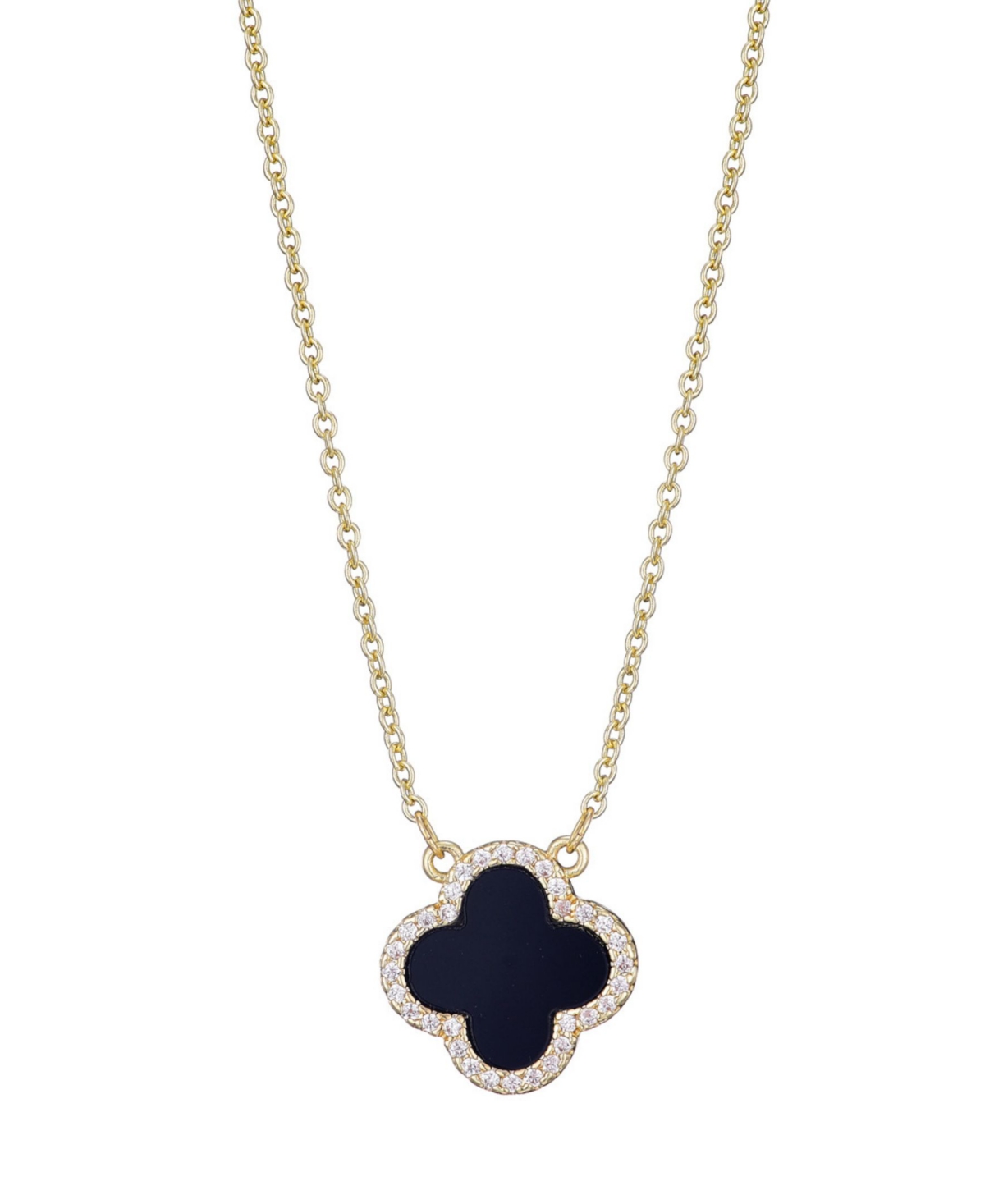 Click here for Adornia Gold Cubic Zirconia Black Clover Necklace... prices