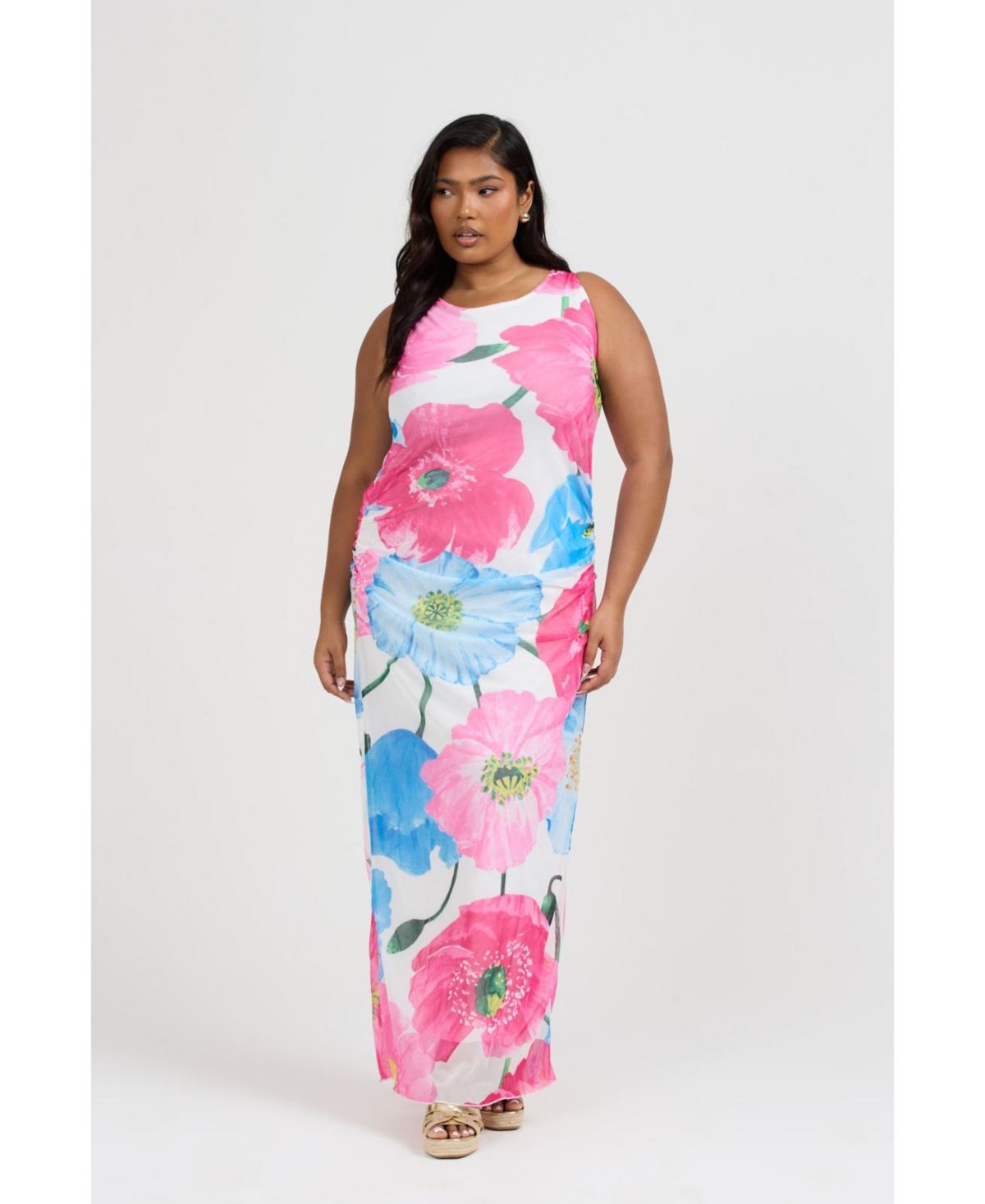 Click here for Fashion-szn Curve Womens Curve Mesh Maxi Dress - P... prices
