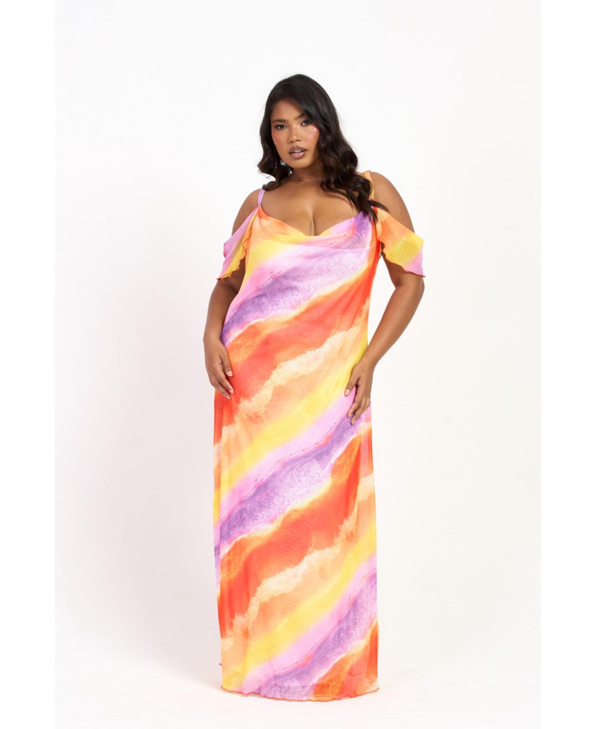 Click here for Fashion-szn Curve Womens Cold Shoulder Marble Prin... prices