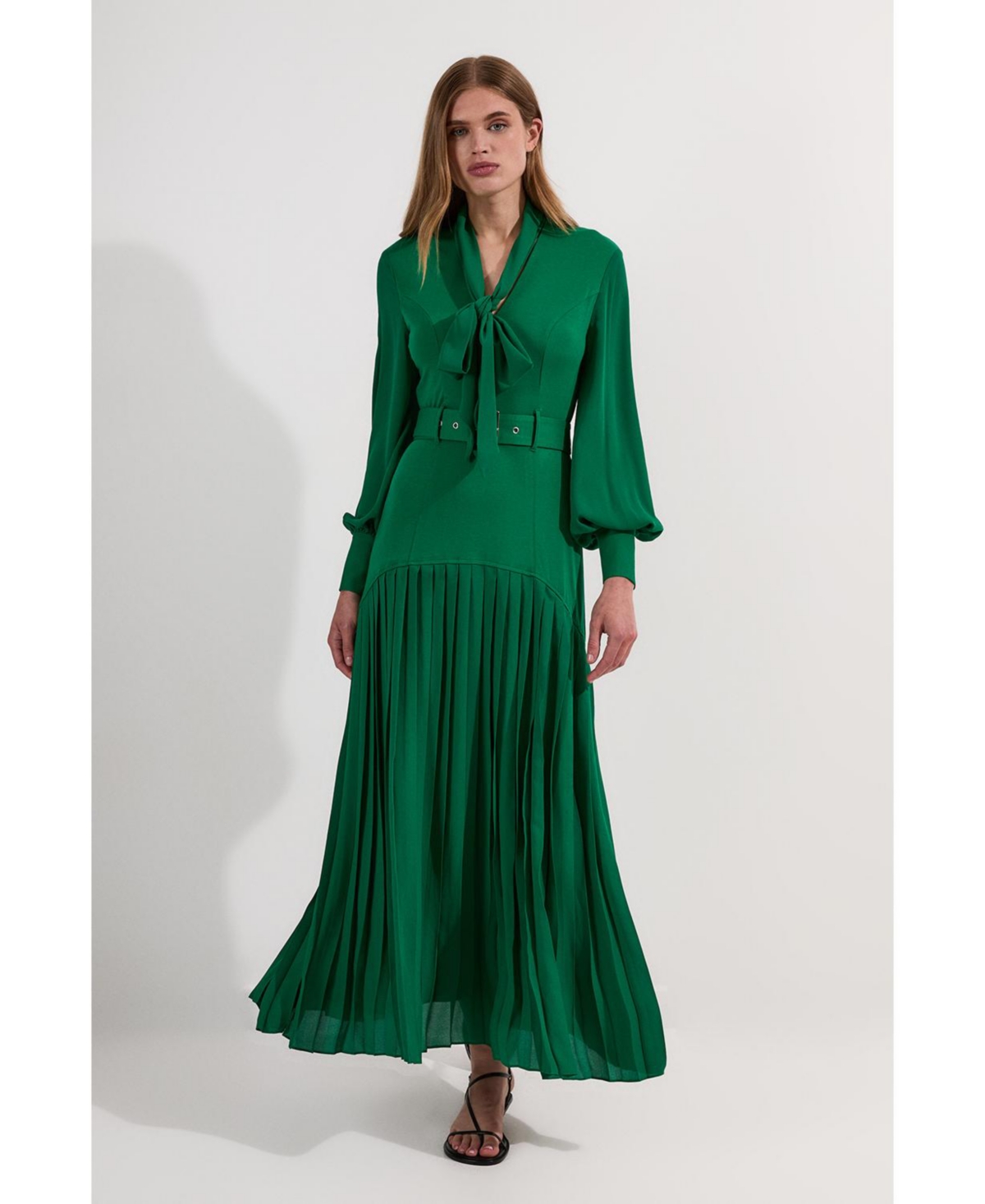 Click here for Karen Millen Jersey Ponte Georgette Mix Midi Dress... prices