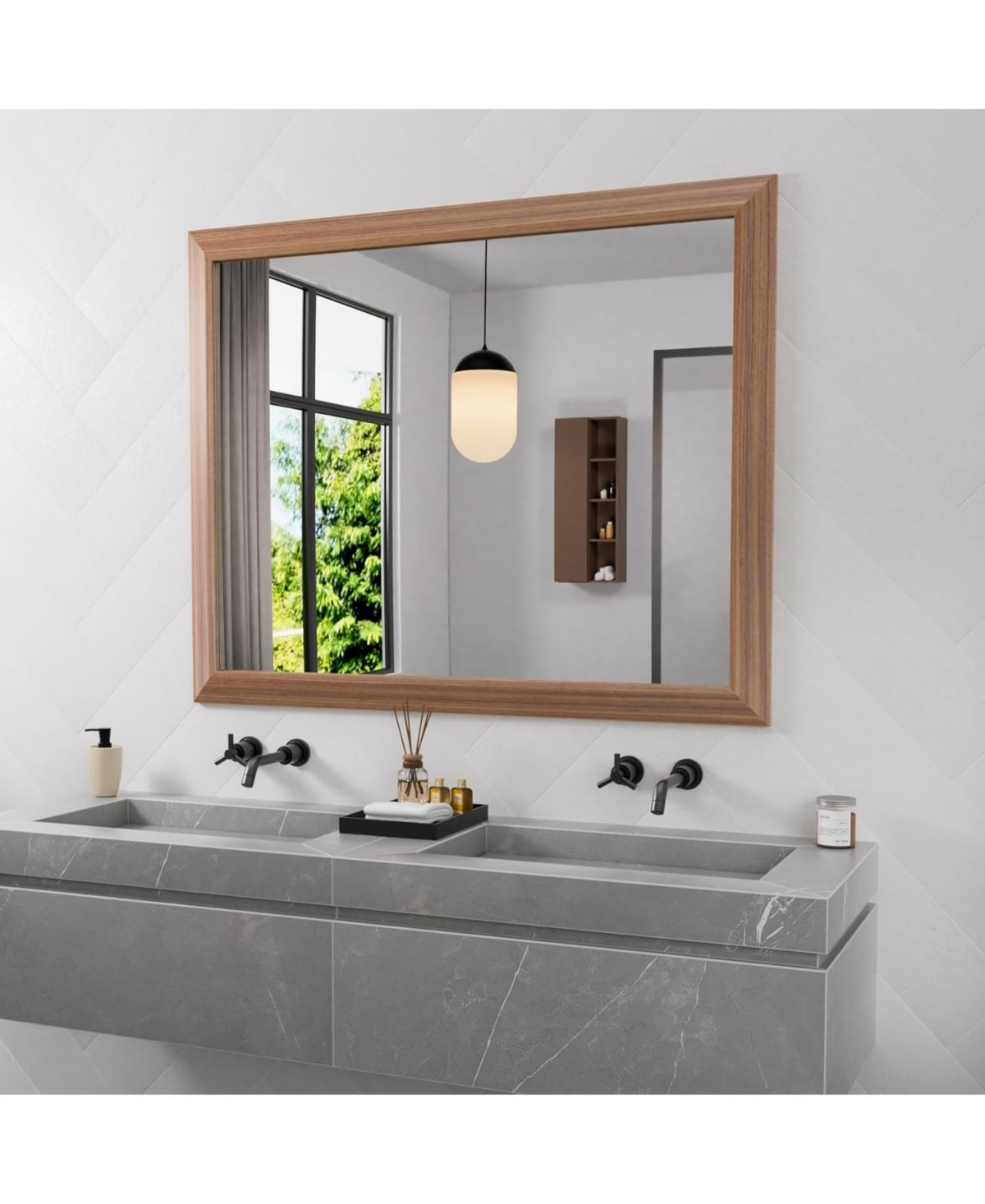 Click here for Amorho Bathroom Mirror  40 x 32 Inch Thick Metal F... prices