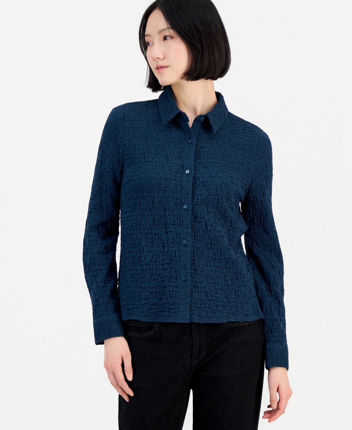 Click here for Eileen Fisher Womens Classic Collar Shirt - Alpine prices