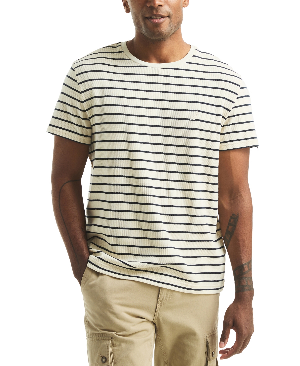Click here for Nautica Mens Navigator Striped Crewneck T-Shirt -... prices