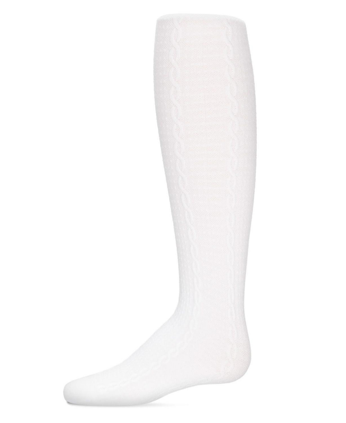 Click here for Memoi Girls Pique Chain Pima Cotton Tights - White prices