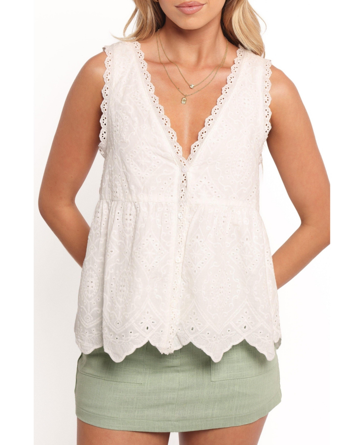 Click here for Petal and Pup Womens Snezana Top - White prices