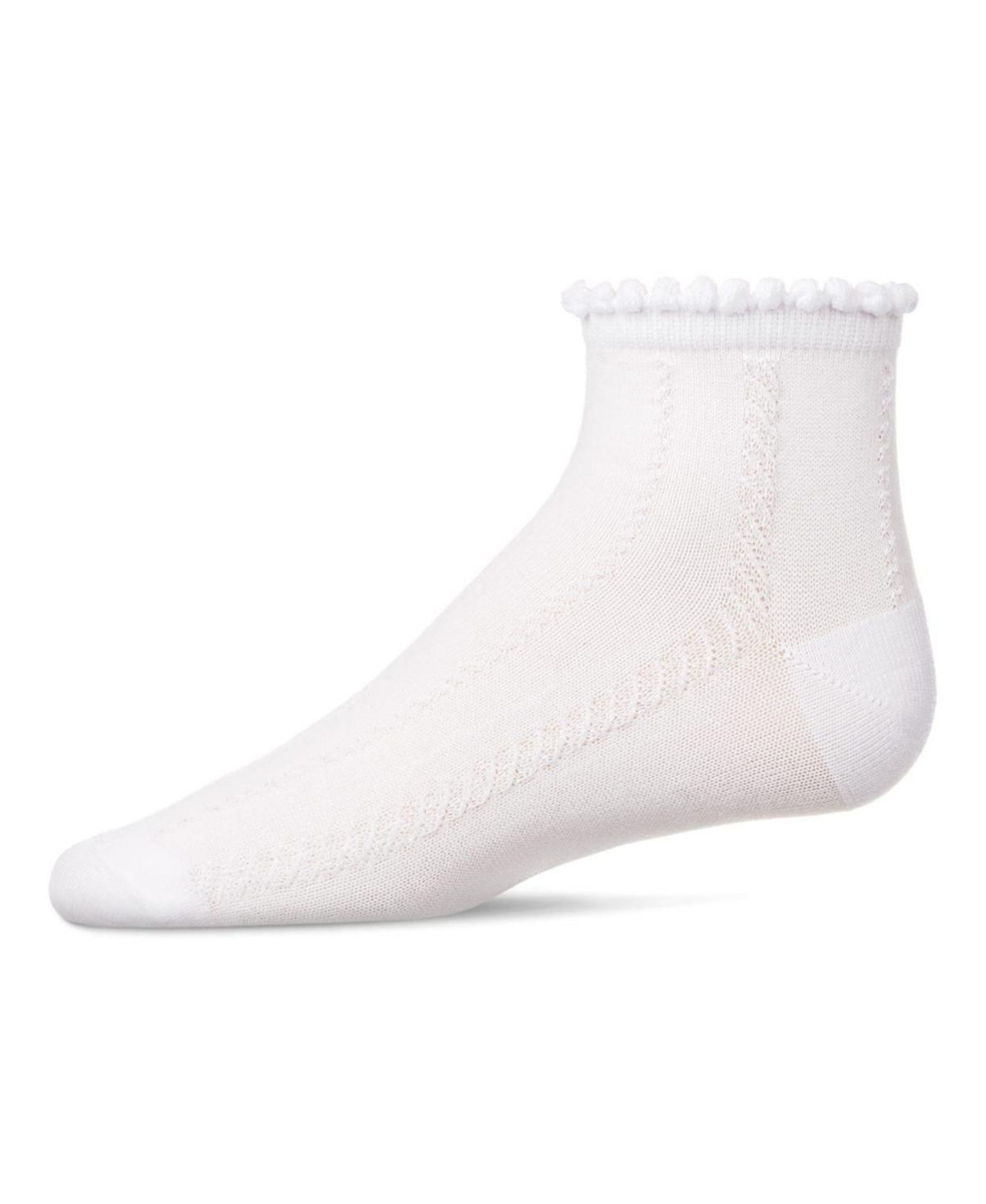 Click here for Memoi Little Girls Rope Stitch Anklet Socks - Whit... prices