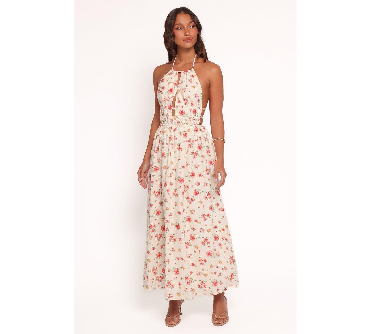 Petal and Pup Womens Wilder Halterneck Maxi Dress - Pink Floral - Pink floral