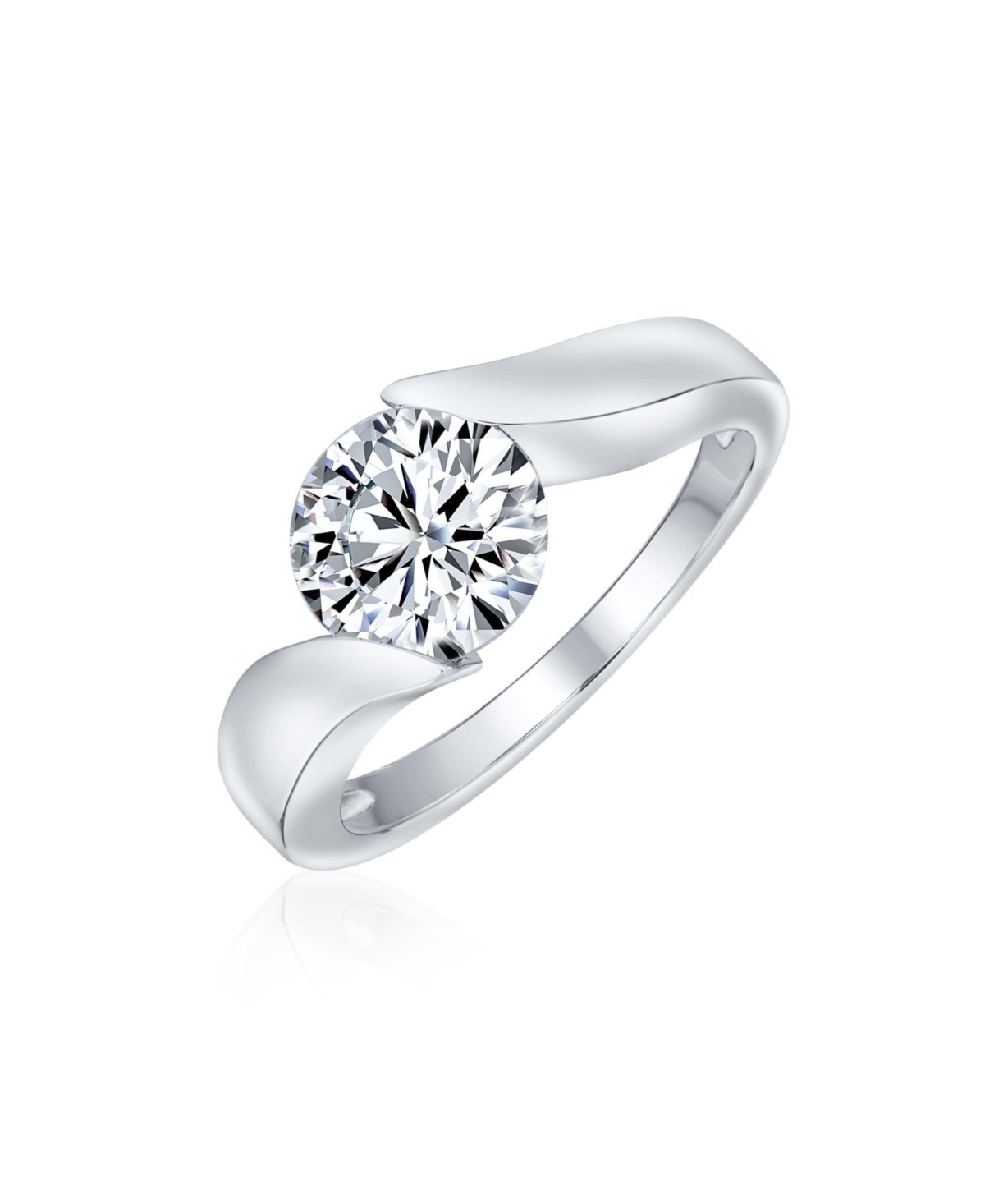 Click here for Bling Jewelry Modern 3CT Round Cz Tension Set Soli... prices