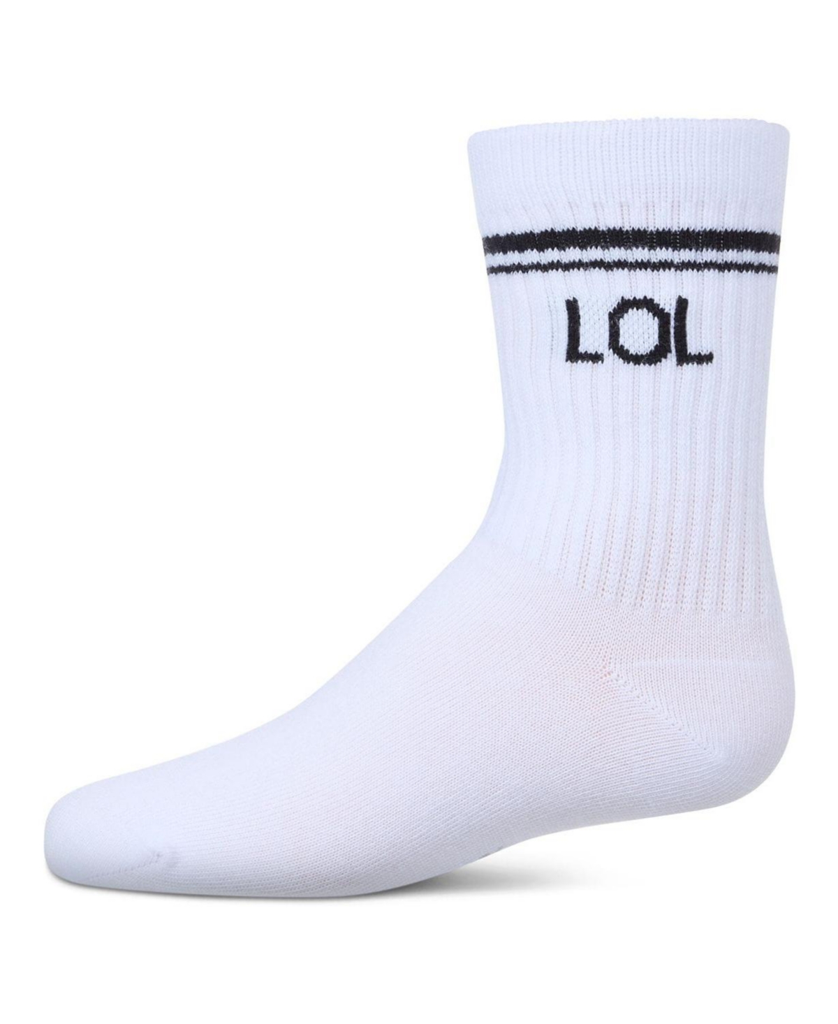 Click here for Memoi Girls Lol Athletic Crew Socks - White prices