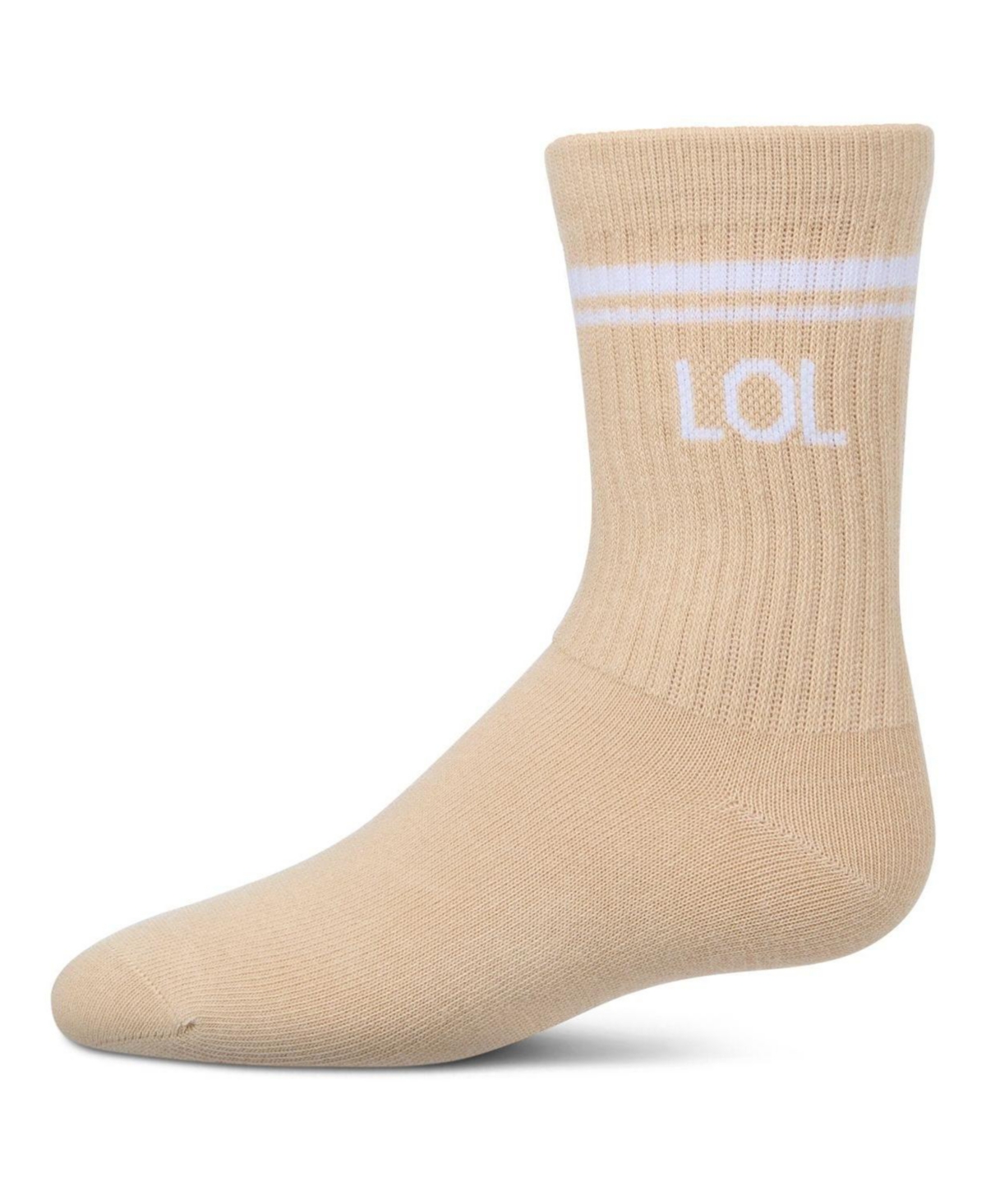 Click here for Memoi Girls Lol Athletic Crew Socks - Tan prices
