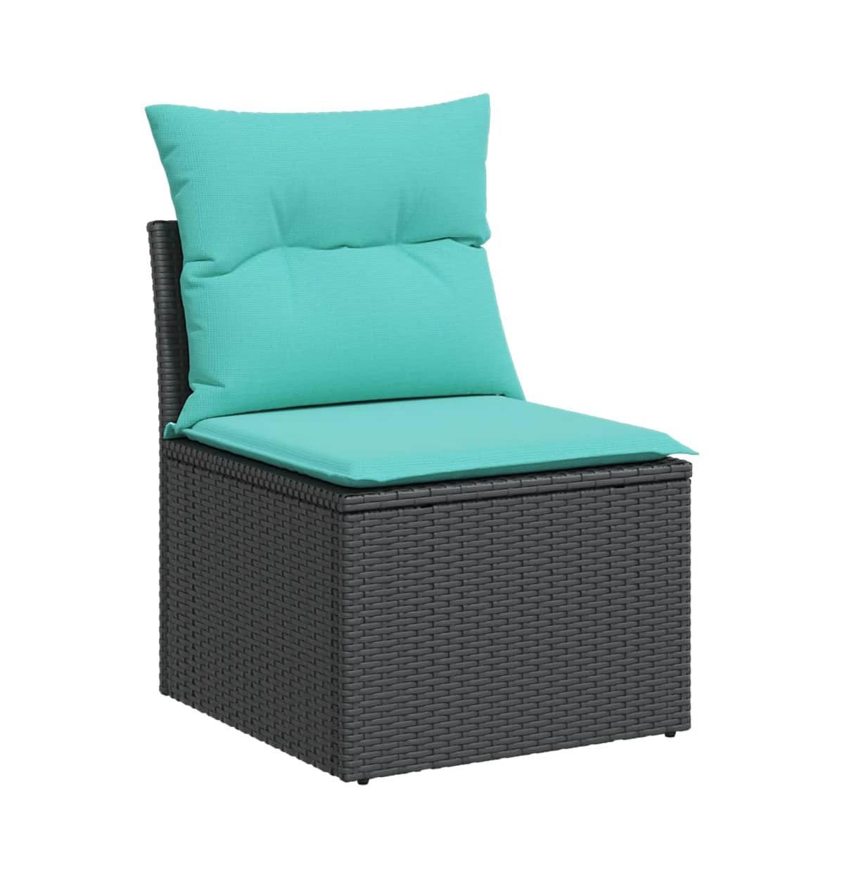 Click here for vidaXL Garden Sofa Black Pe Rattan  Powder-Coated... prices