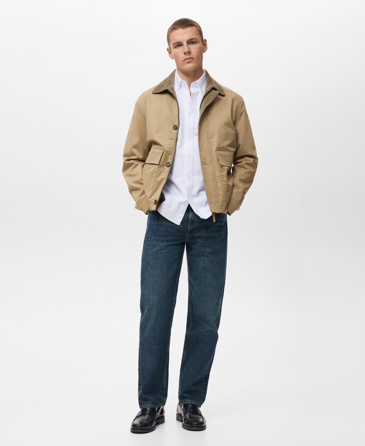 Click here for Mango Mens Cotton Oxford Shirt - White prices