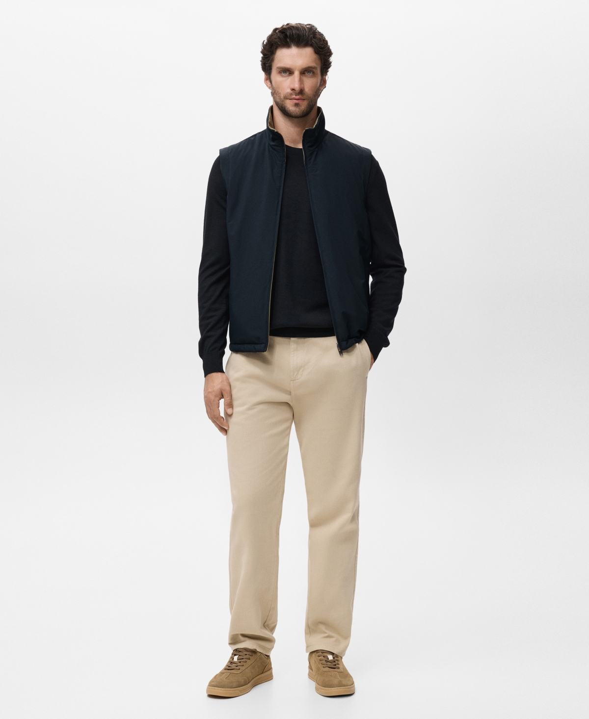 Click here for Mango Mens Reversible Water-Repellent Gilet - Navy prices