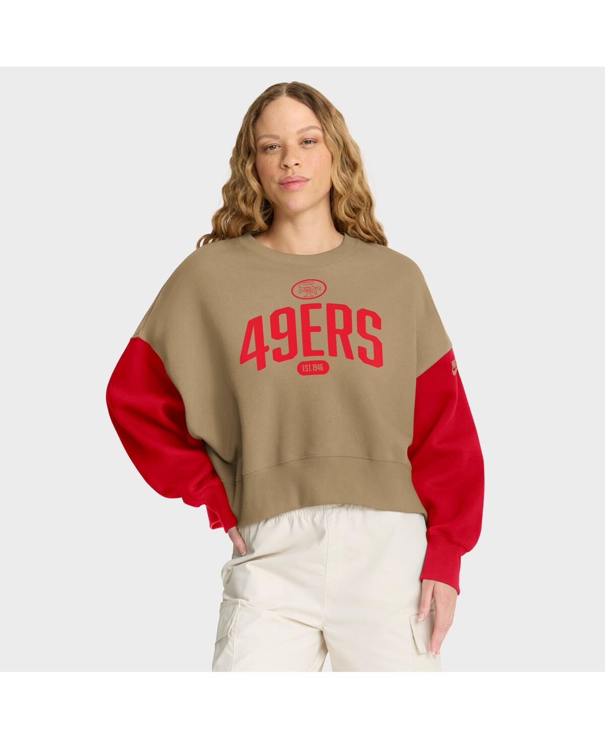 Click here for Nike Womens Tan San Francisco 49ers Oversized Rewi... prices