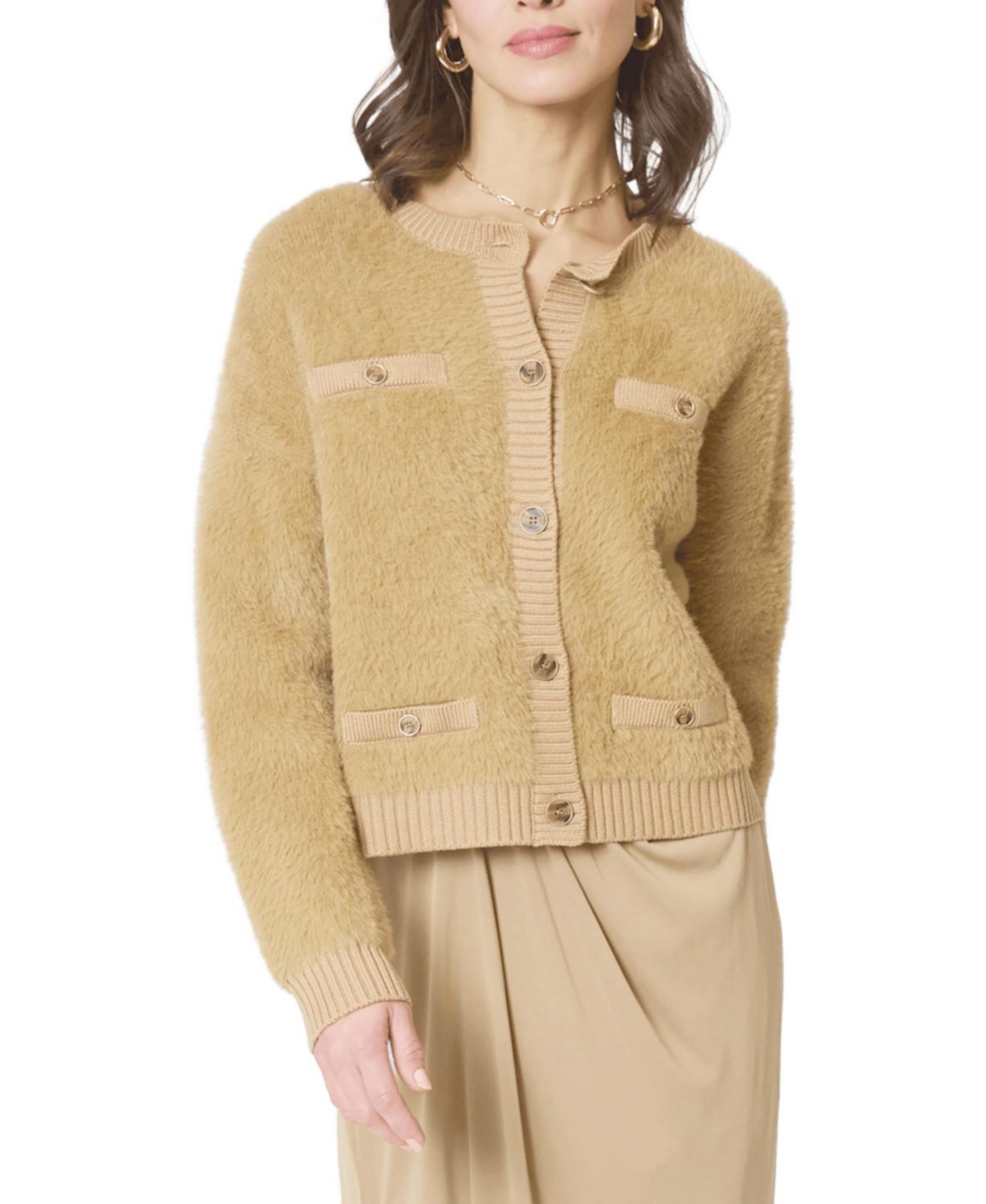 Click here for Central Park West Womens Roman Eyelash Cardi - Cam... prices