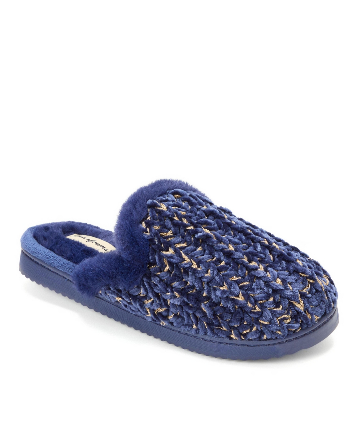 Click here for Dearfoams Womens Paris Chenille Shaped Tab Scuff S... prices