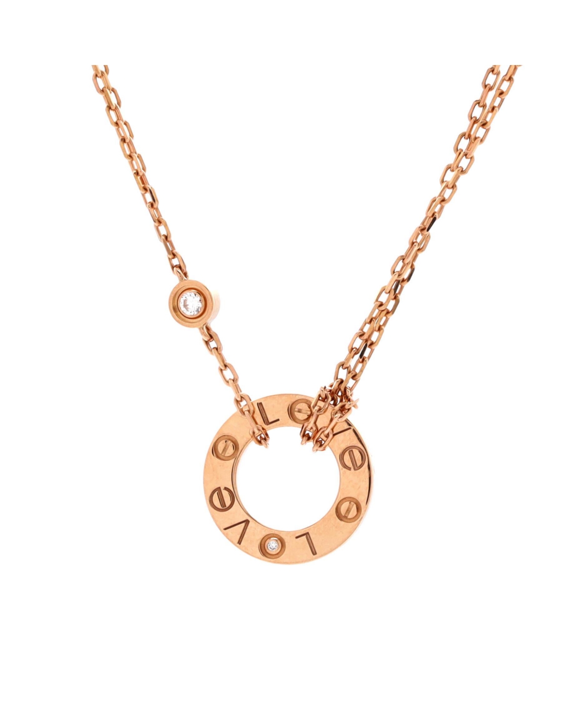 Click here for Pre-Owned Cartier 2 Diamonds Love Pendant Necklace... prices
