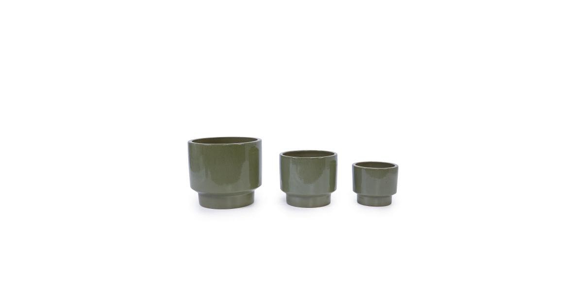 Click here for Chic Crate Modern Ceramic Planter Pots Set of 3 Ve... prices