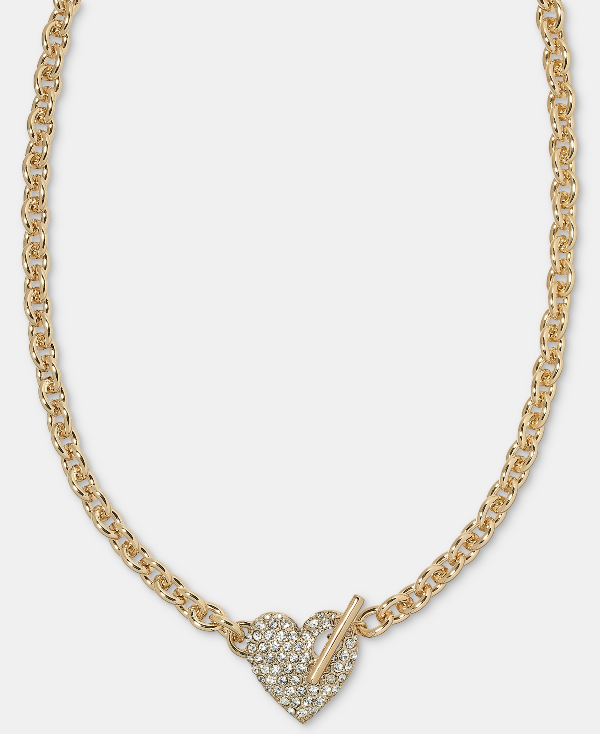 Click here for On 34th Pave Heart Toggle Pendant Necklace  16 + 3... prices