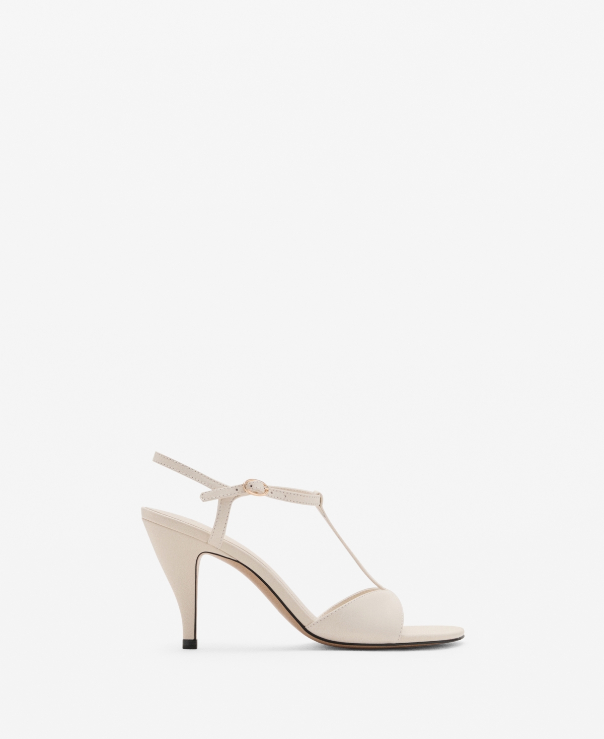 Click here for Mango Womens Straps Heeled Leather Sandals - Ecru prices