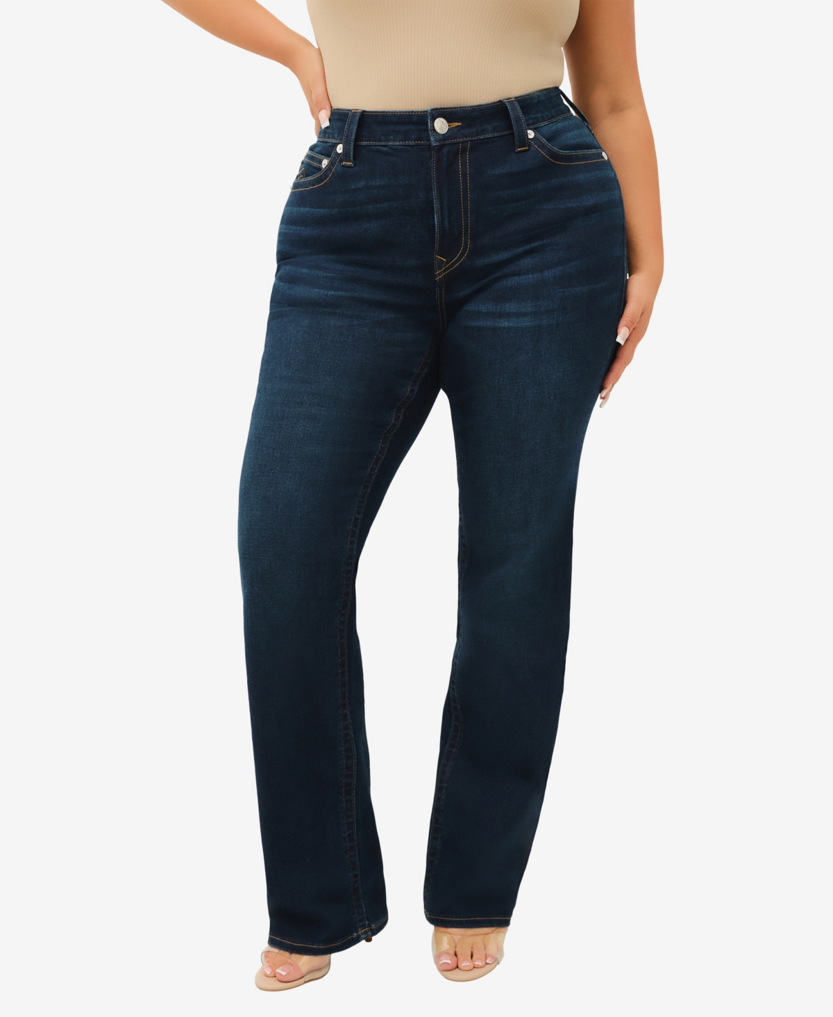 Click here for True Religion Plus Size Billie Straight Mid Rise J... prices