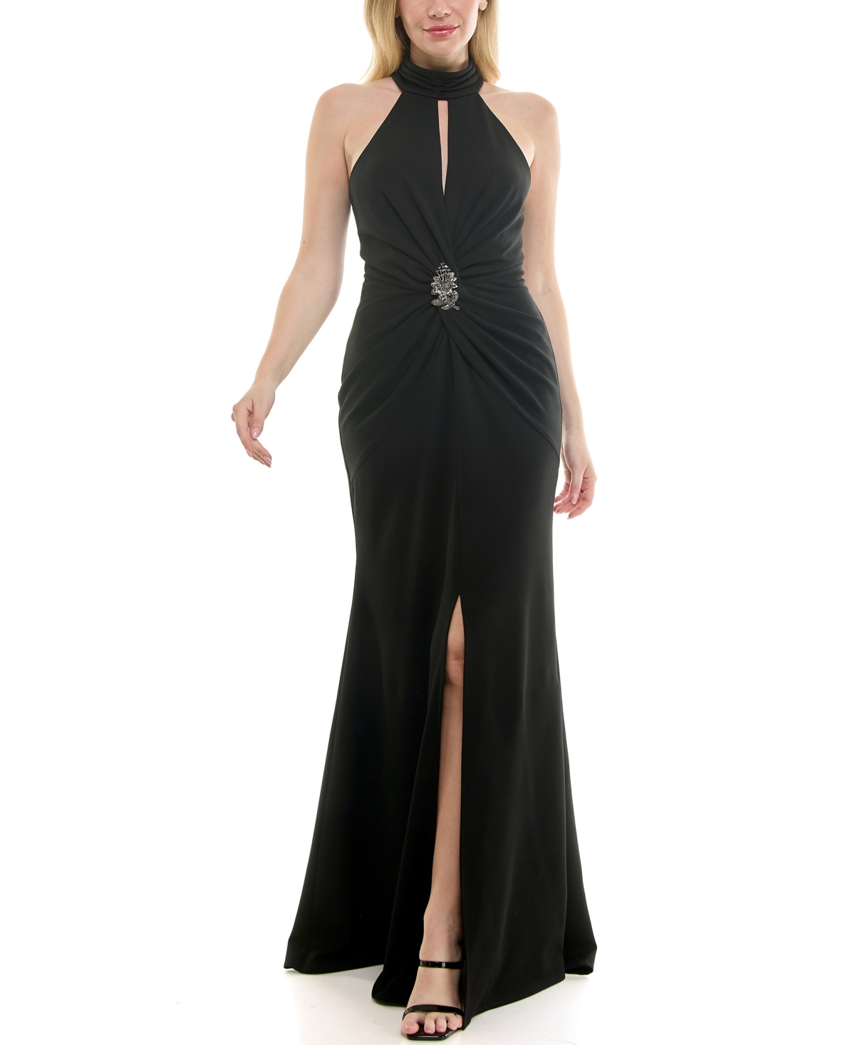 Click here for Taylor Womens Halter Neck Sleeveless Dress - Black prices