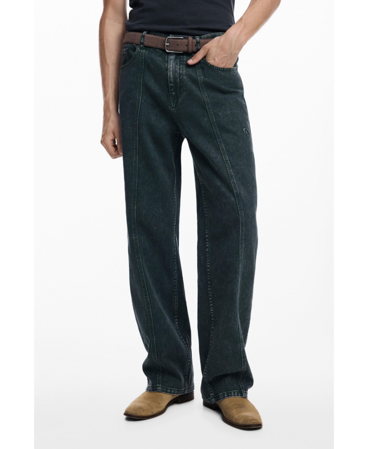 Click here for Desigual Mens Straight pants with washed effect prices