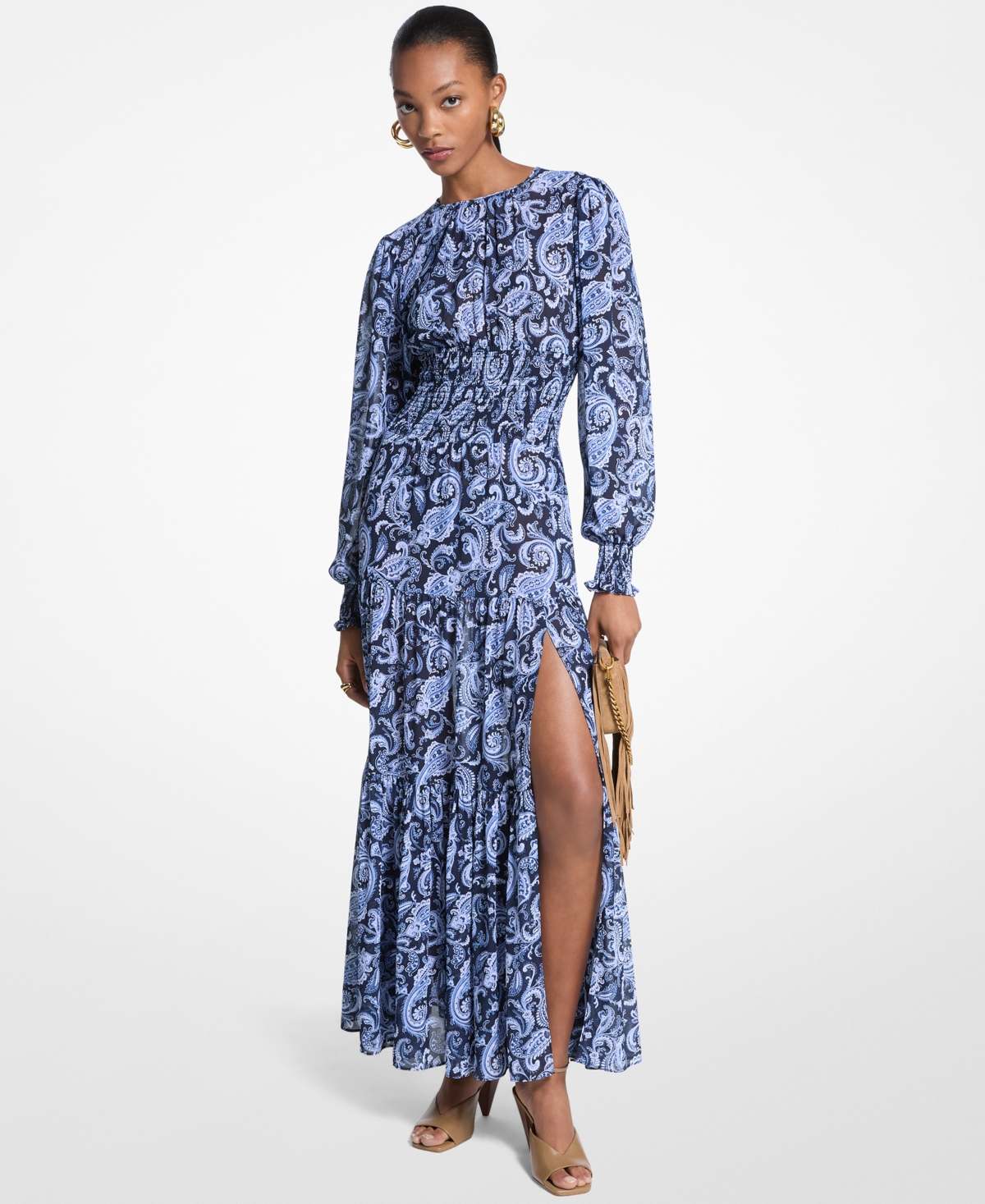 Click here for Michael Michael Kors Womens Printed Maxi Dress - F... prices