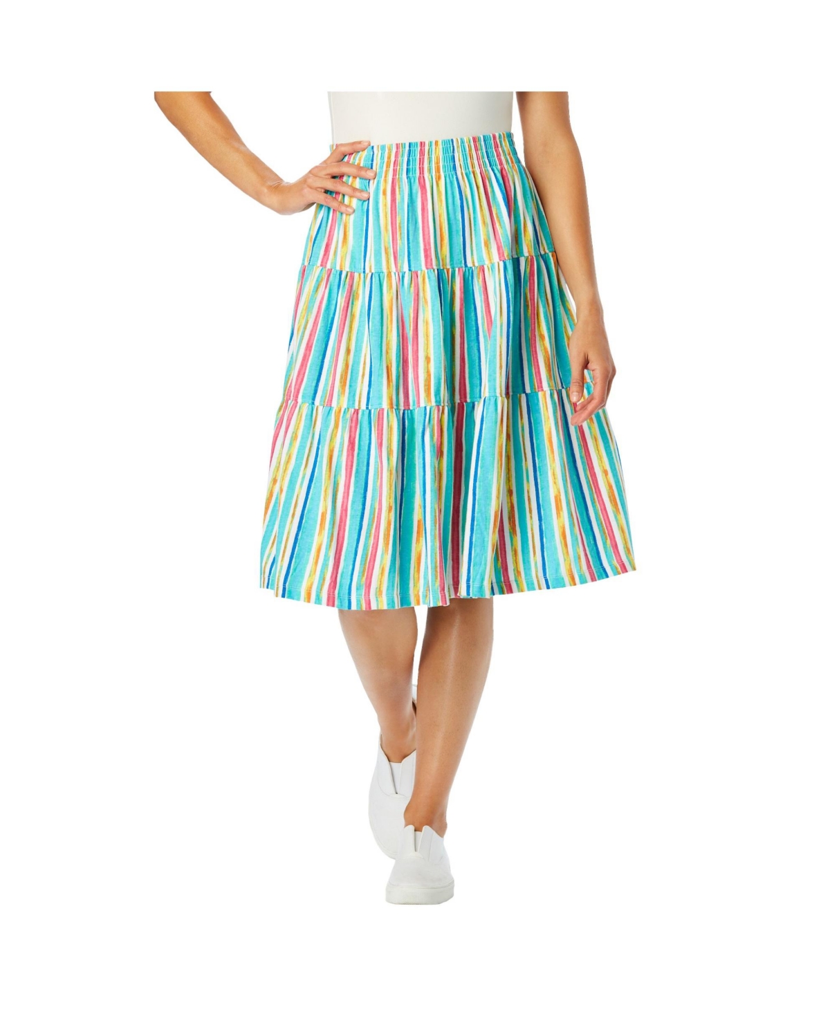 Click here for Woman Within Womens Within Elastic-Waist Knit Tier... prices