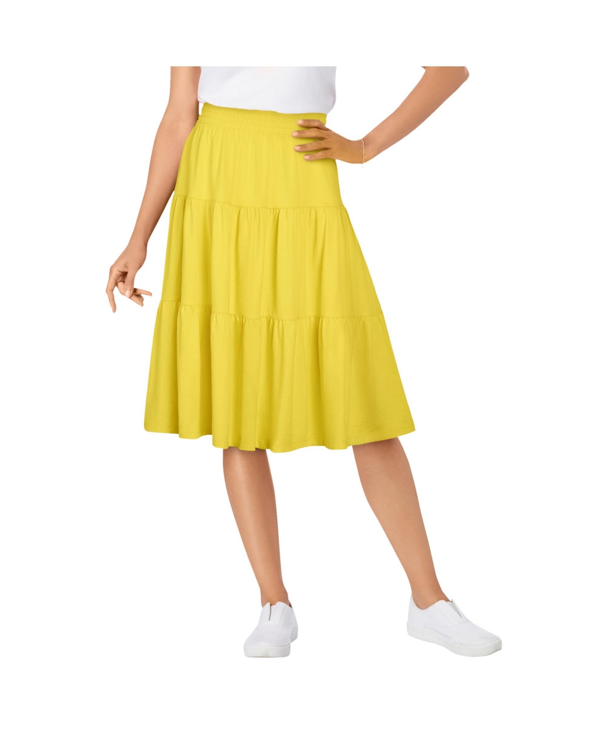 Click here for Woman Within Womens Within Elastic-Waist Knit Tier... prices