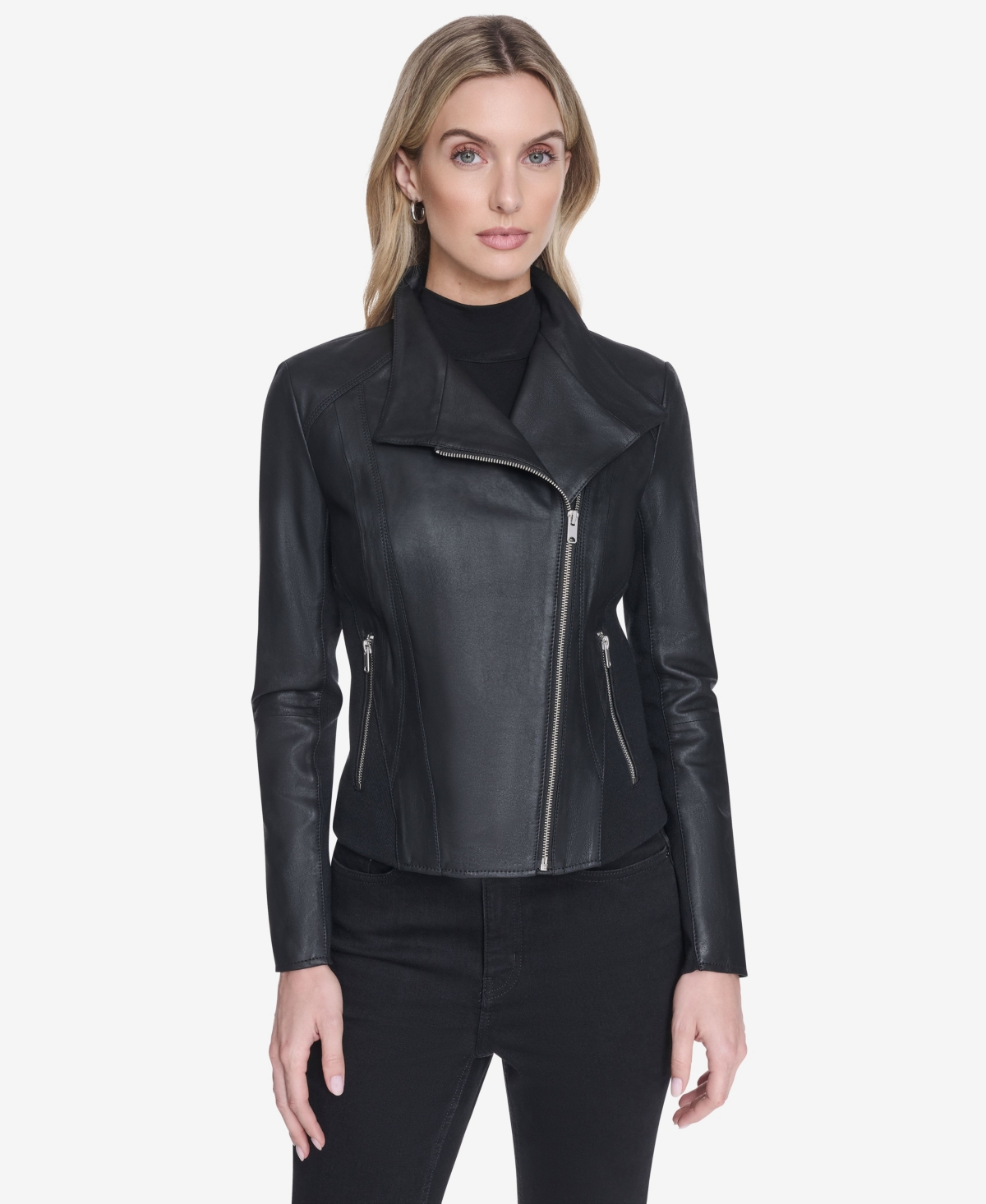 Click here for Andrew Marc Womens Felix Asymmetrical Moto Jacket... prices