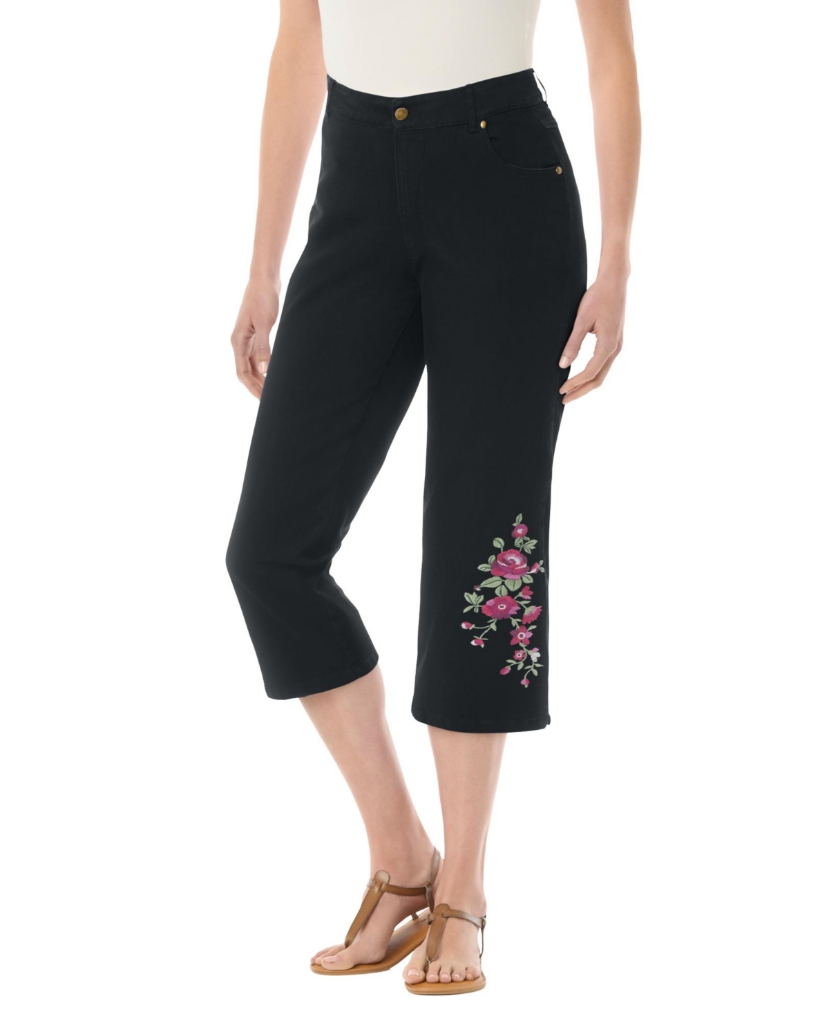 Click here for Woman Within Womens Within Stretch Denim Five-Pock... prices