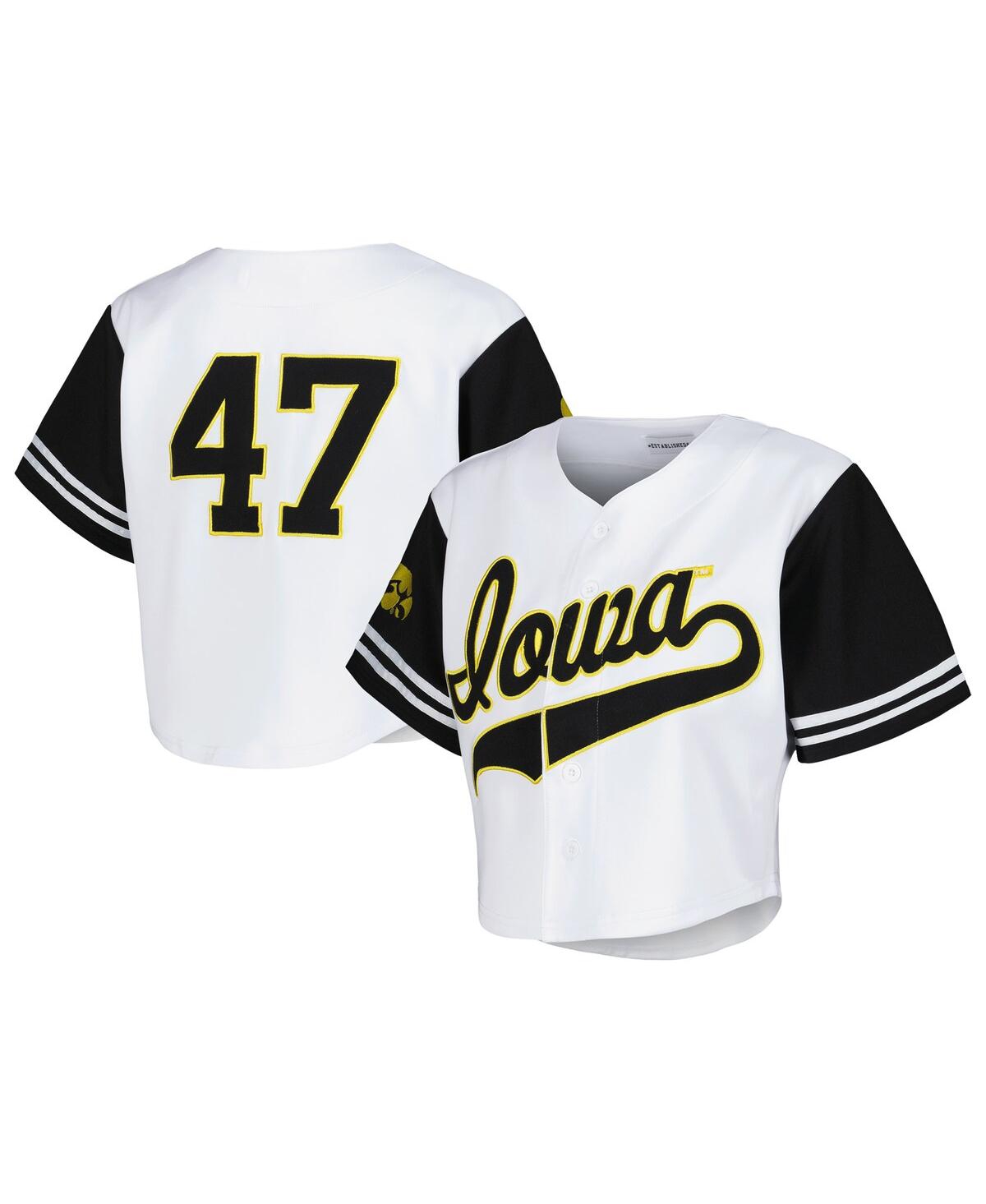 Click here for Established & Co. Womens White Iowa Hawkeyes Baseb... prices