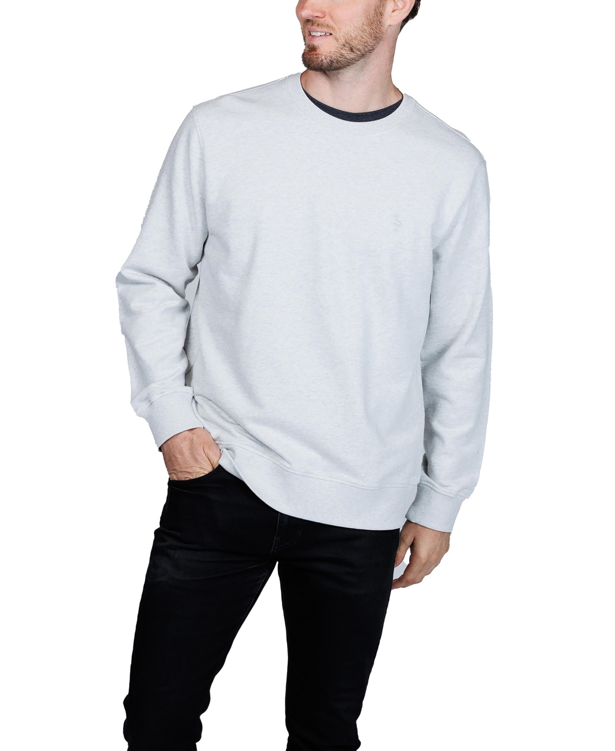 Click here for Tailorbyrd Mens French Terry Crew Neck - Stone prices