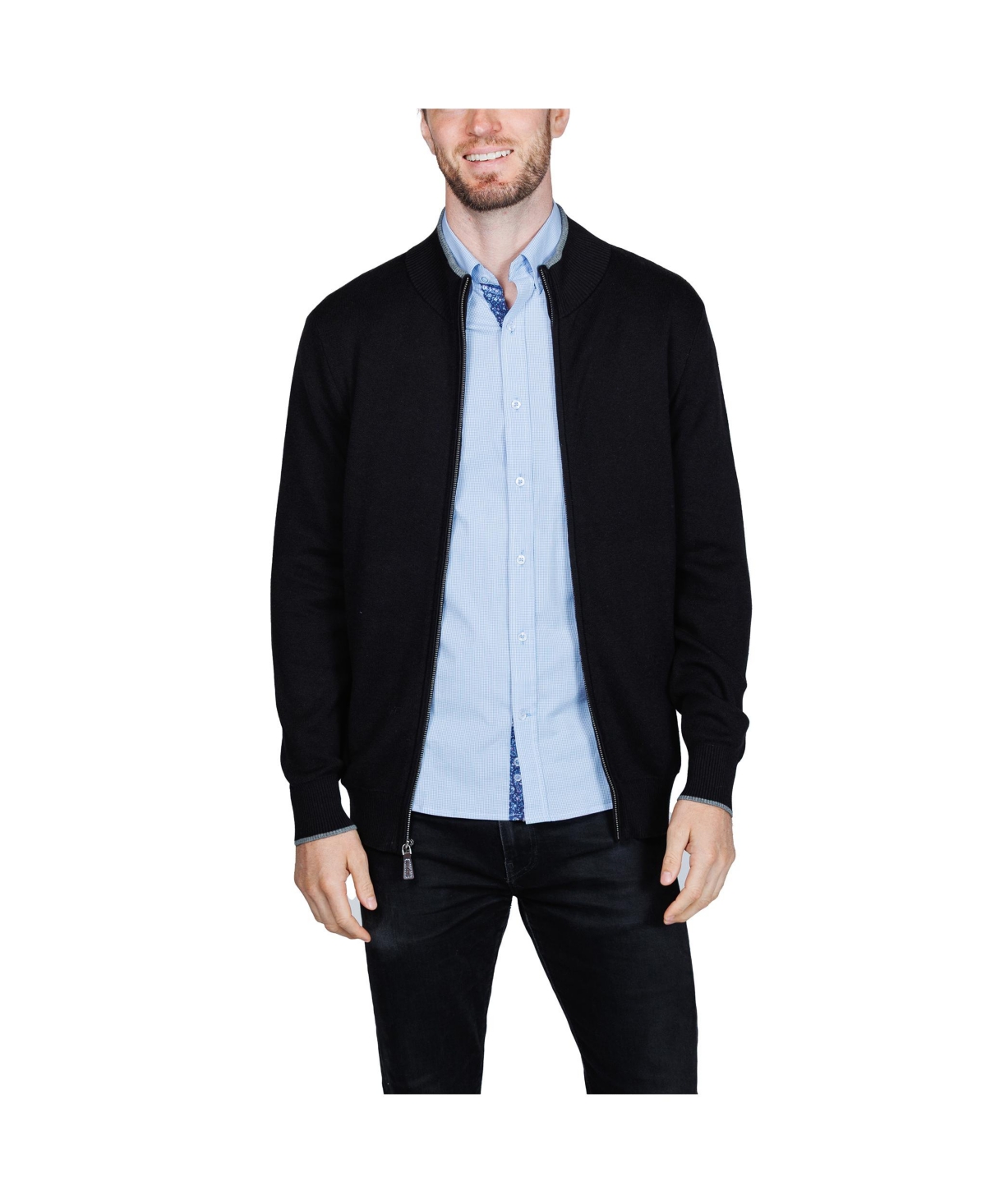 Click here for Tailorbyrd Mens Fine Knit Full Zip Mock Neck Sweat... prices