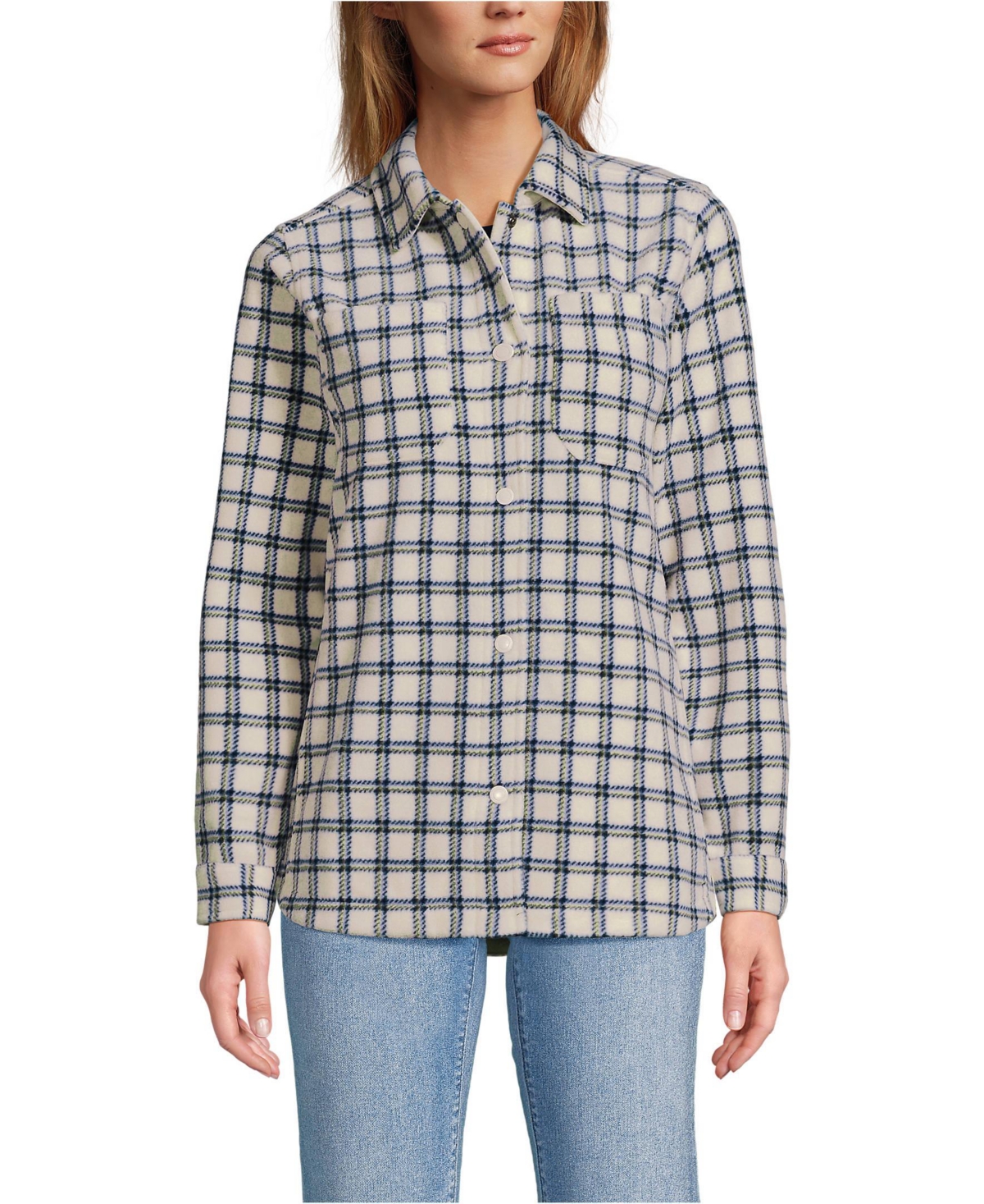 Click here for Lands End Womens Petite Print Anyweather Fleece Sh... prices